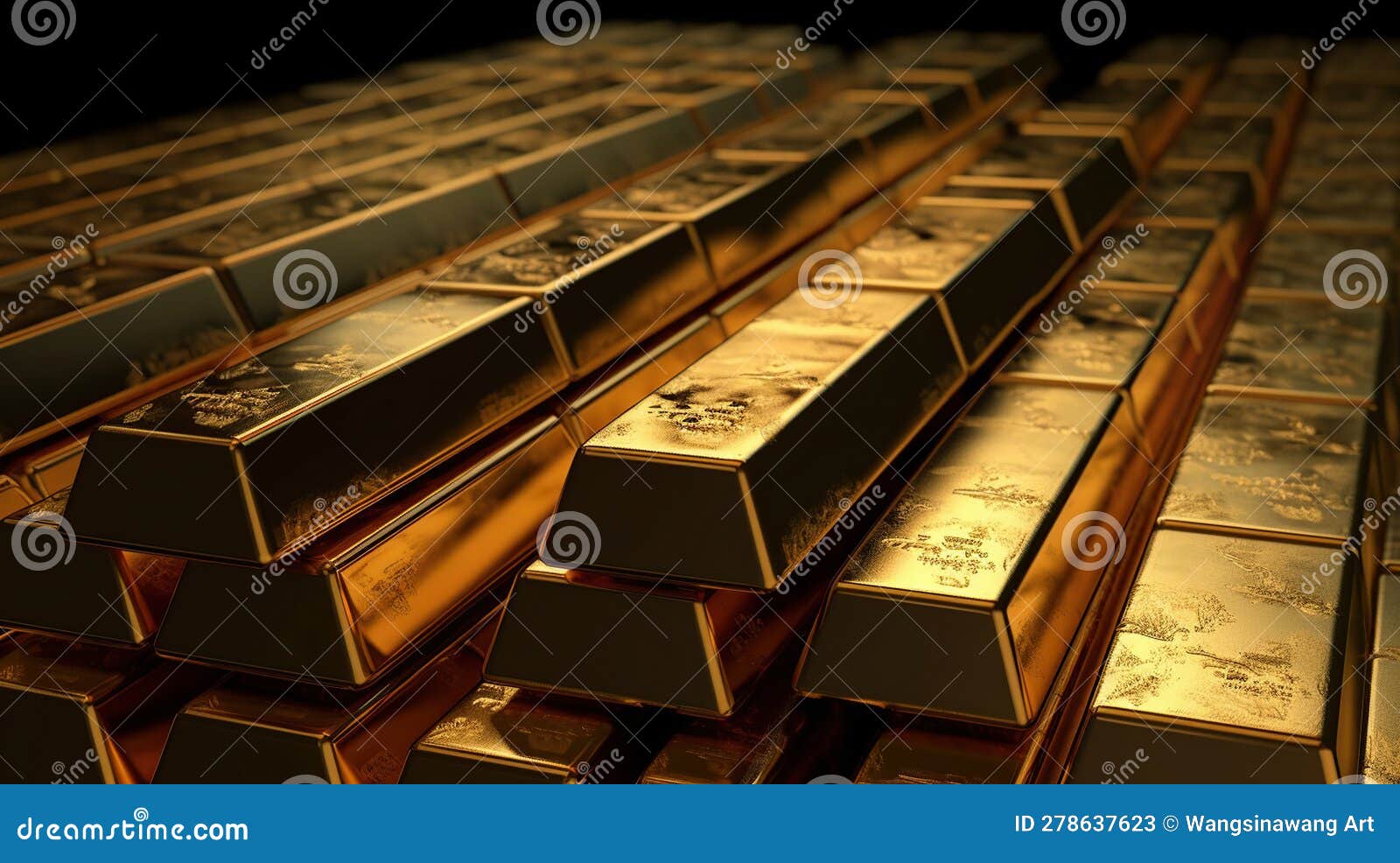 Real Gold. Golden Bars, Generated Ai Image Stock Illustration ...