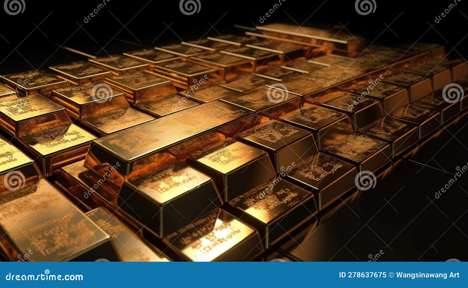 Real Gold. Golden Bars, Generated Ai Image Stock Illustration ...