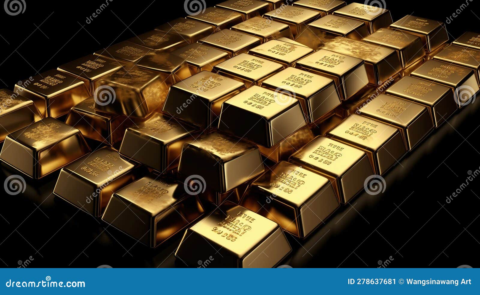 Real Gold. Golden Bars, Generated Ai Image Stock Illustration ...