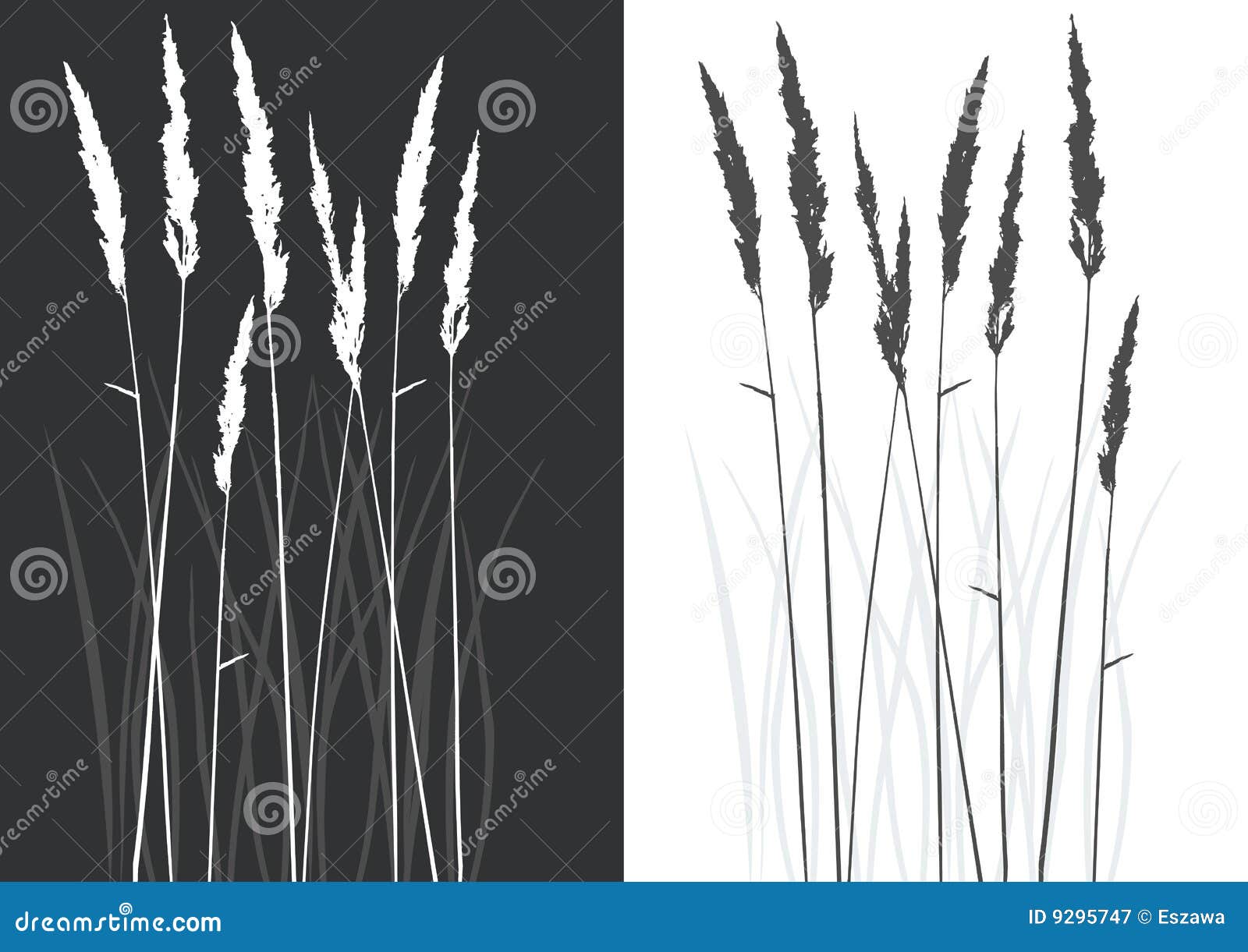 Real Grass Silhouette - Vector Illustration - Two Colors ...