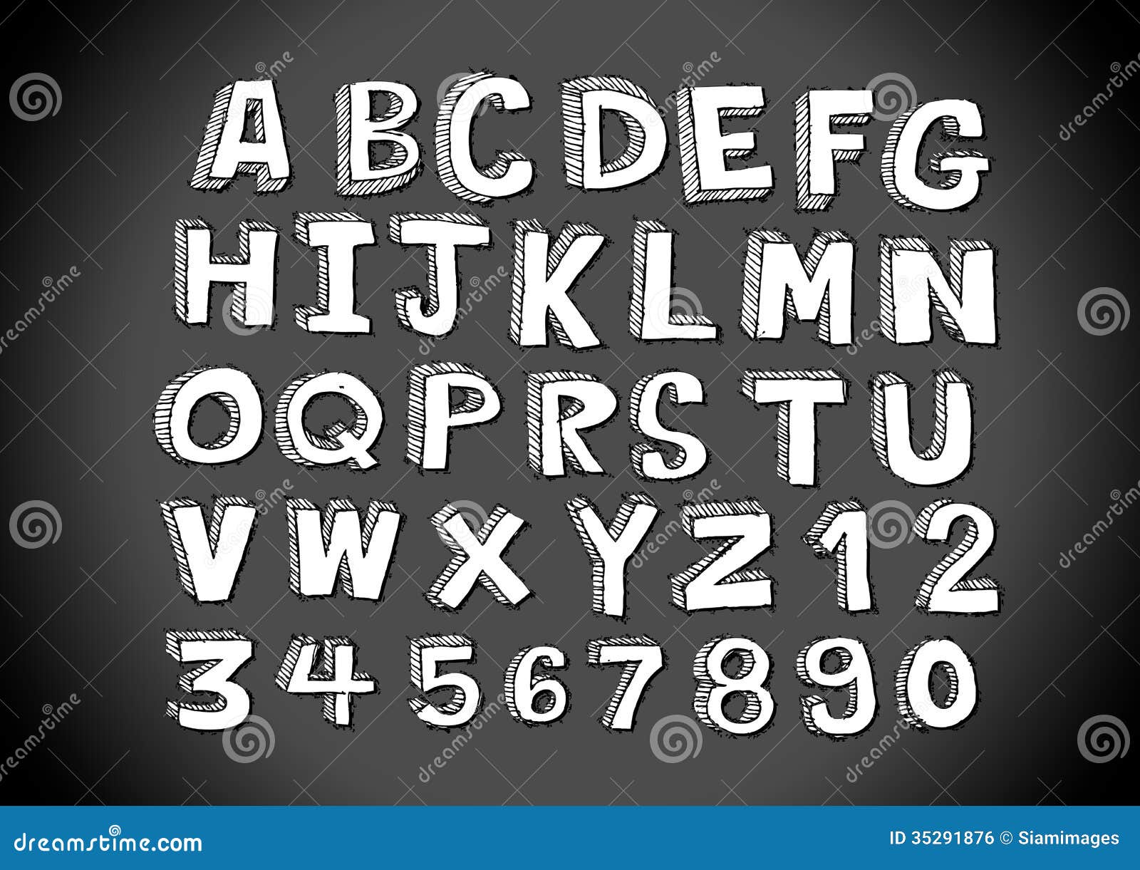 Real Hand Drawn Letters Font Written with a Pen Stock Illustration ...
