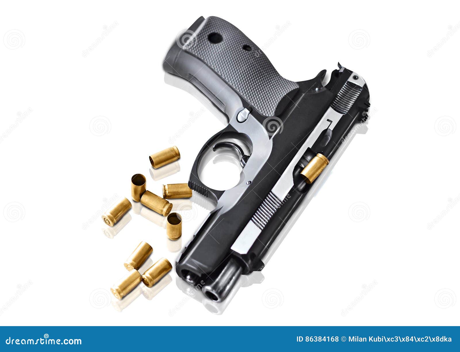 Real hand gun pistole 9mm stock photo. Image of attack - 86384168