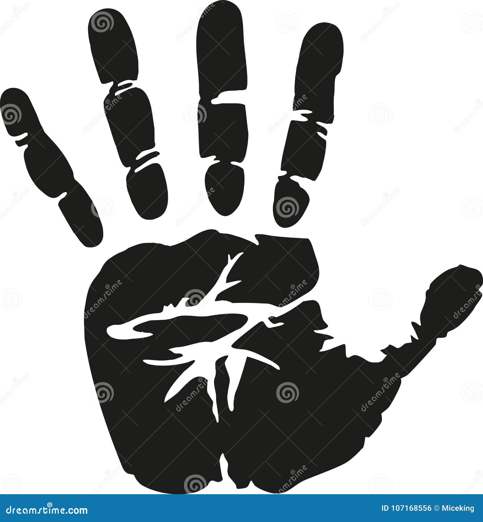 Real Handprint vector stock vector. Illustration of handprint - 107168556
