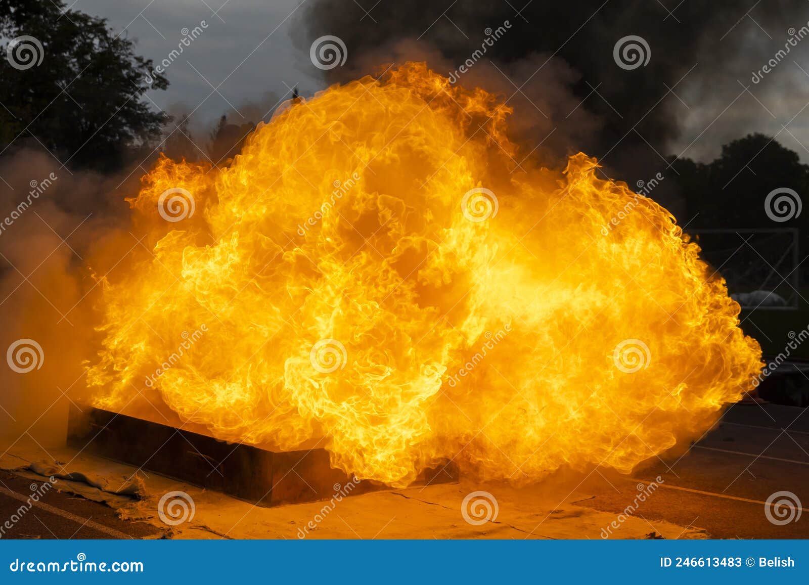 Real hot fire stock image. Image of dark, inferno, heat - 246613483