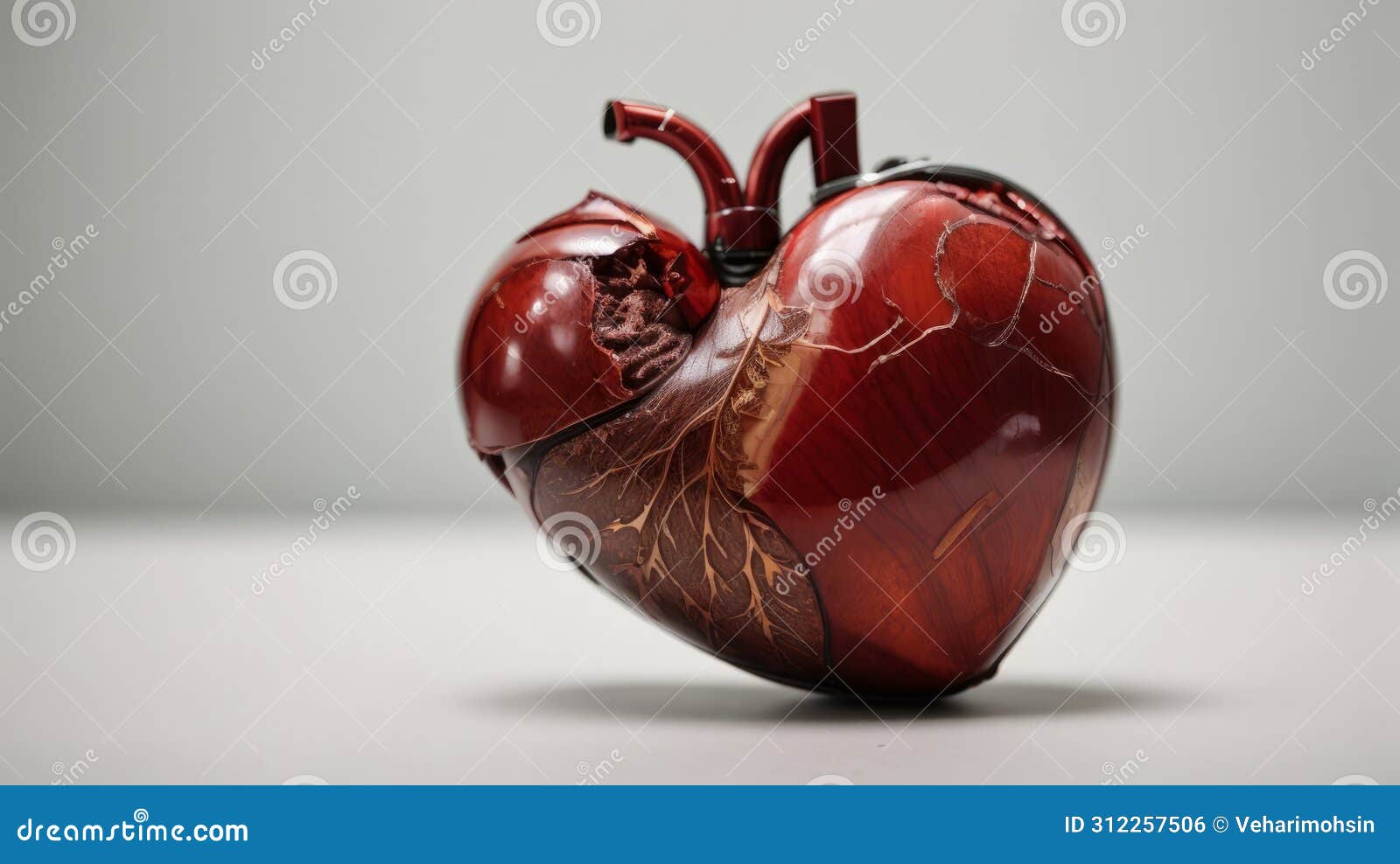 Real Human Heart Close Up on White Background Stock Illustration ...