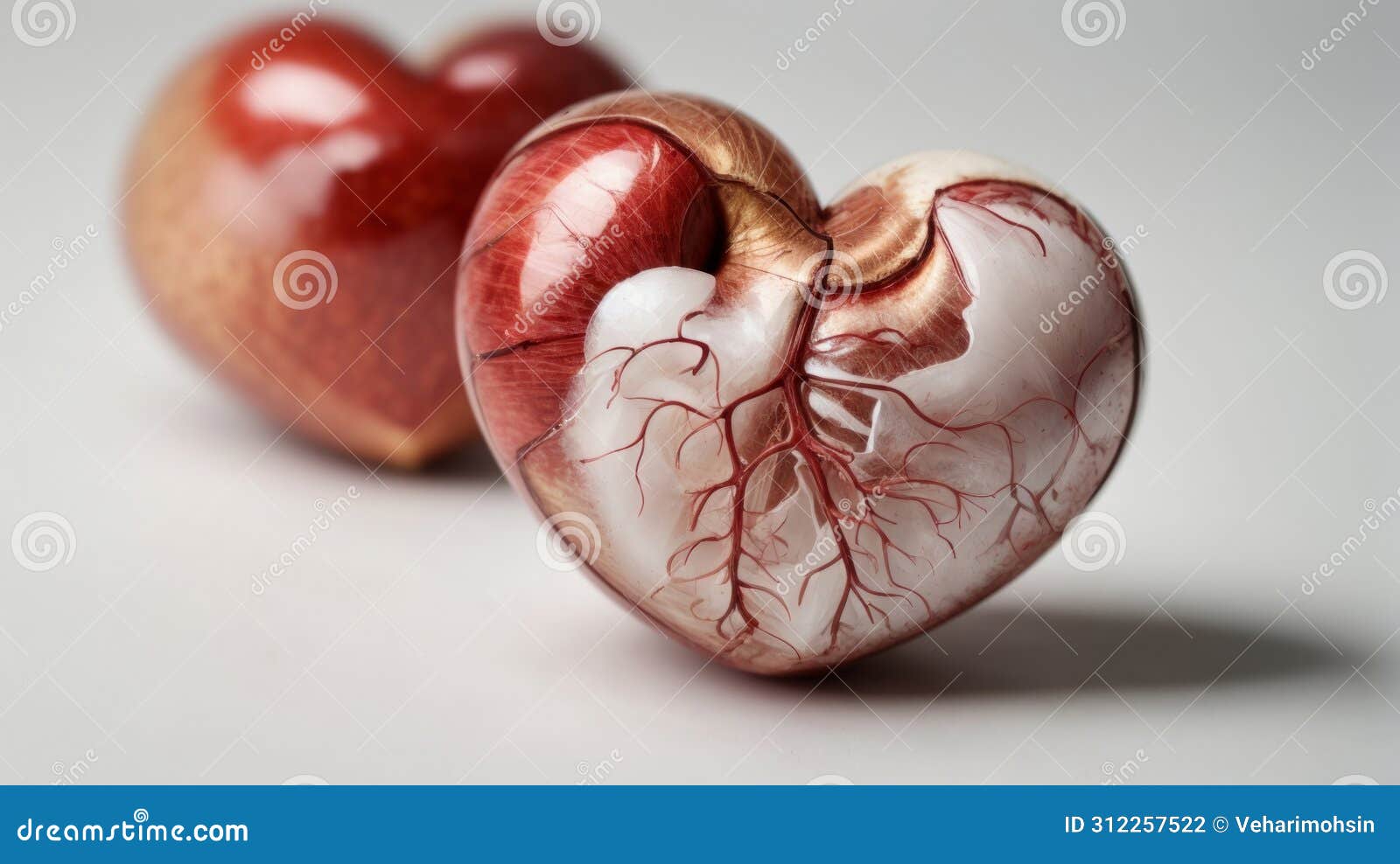 Real Human Heart Close Up on White Background Stock Illustration ...