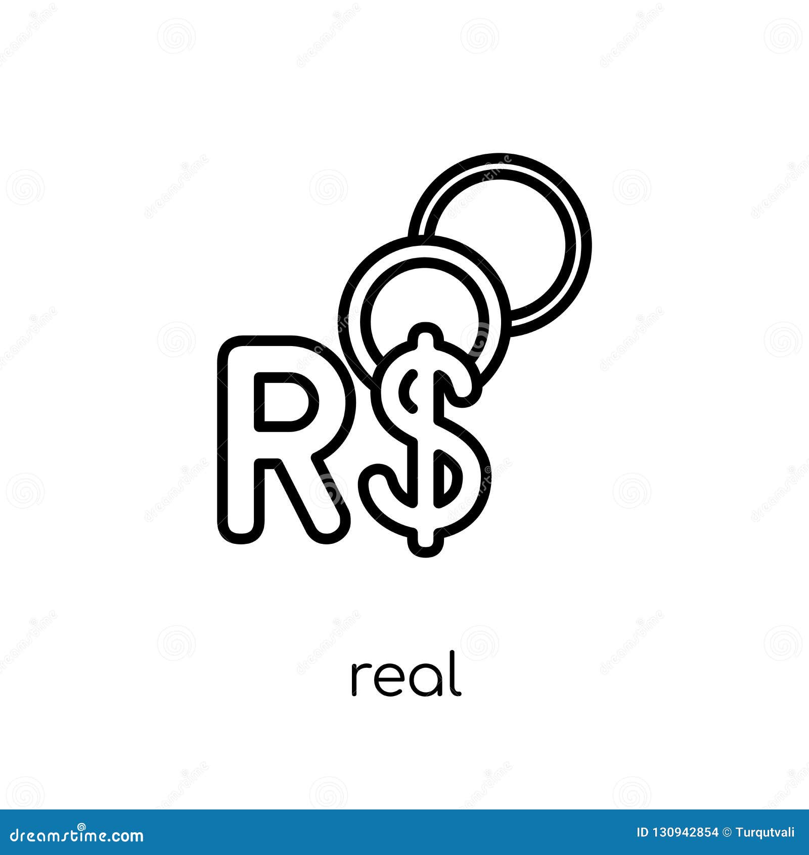 Real Icon. Trendy Modern Flat Linear Vector Real Icon on White B Stock ...