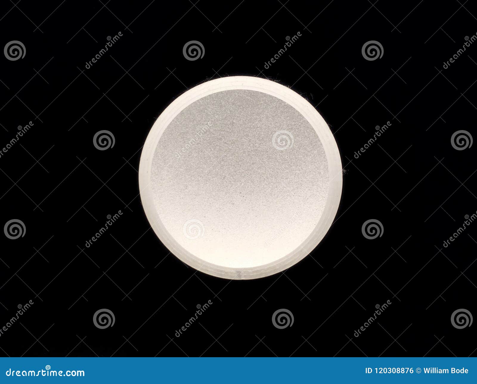 Concave Round Plain White Button on Black Background Stock Photo ...