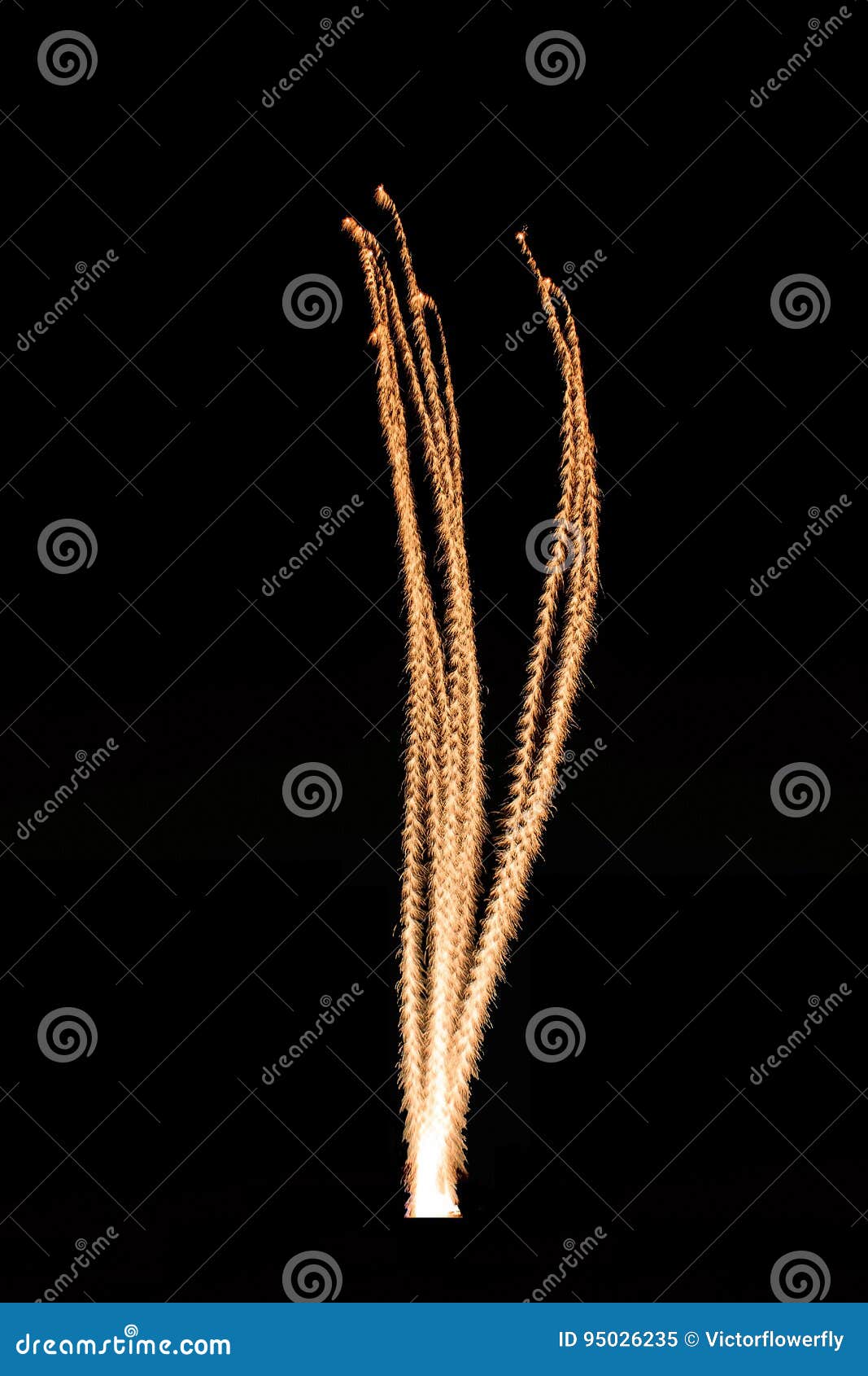 Real Isolated Firework, Anti-missile Flare or Swirling Rocket Trail ...