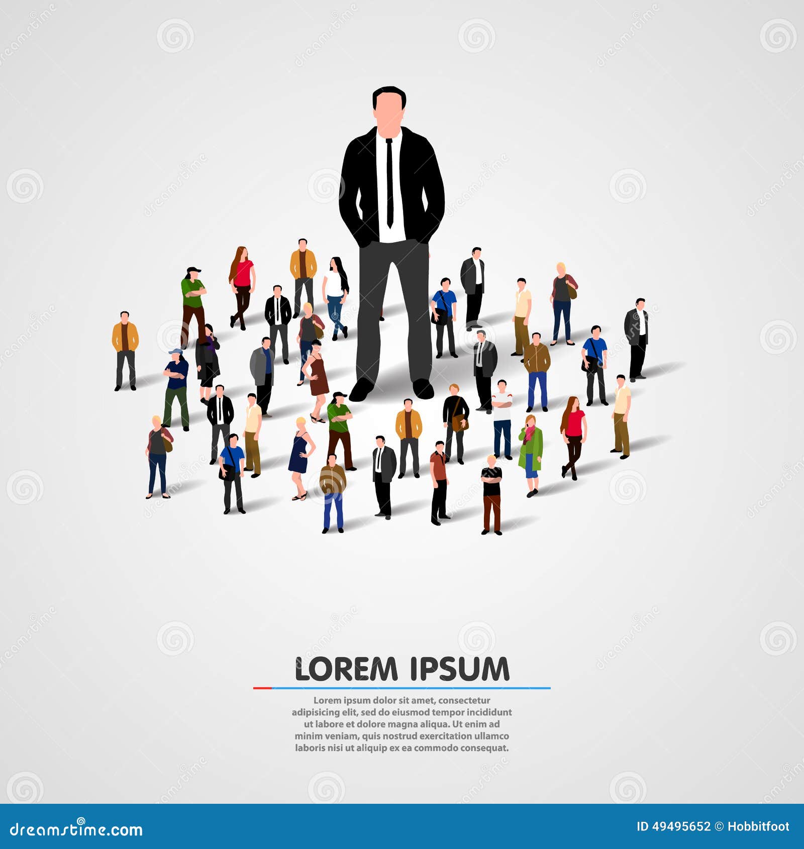 Real Leader - Business Man in Crowd Stock Vector - Illustration of ...