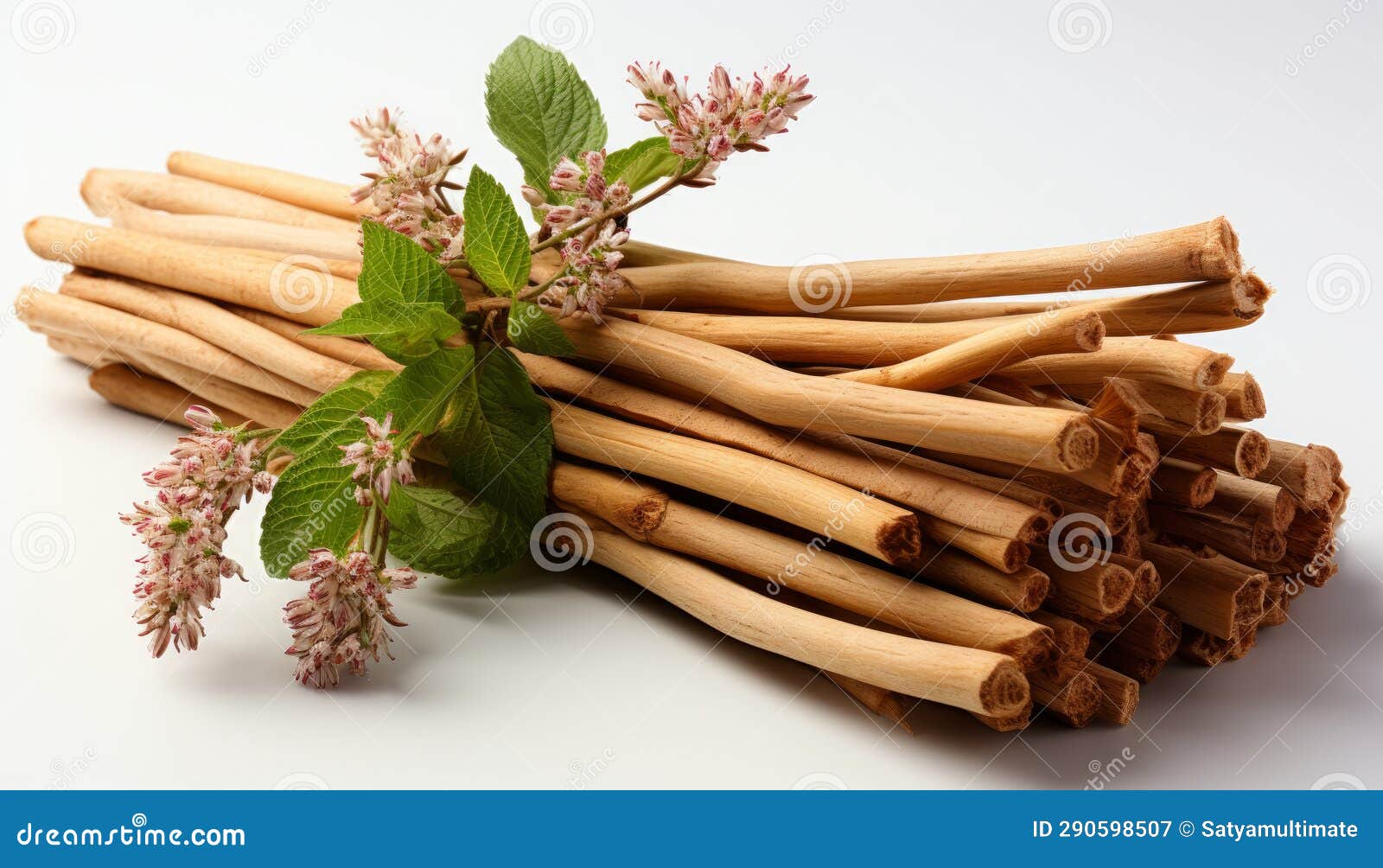 Licorice Root Bunch With Leaves. Vector Drawing. Botanical Illustration ...