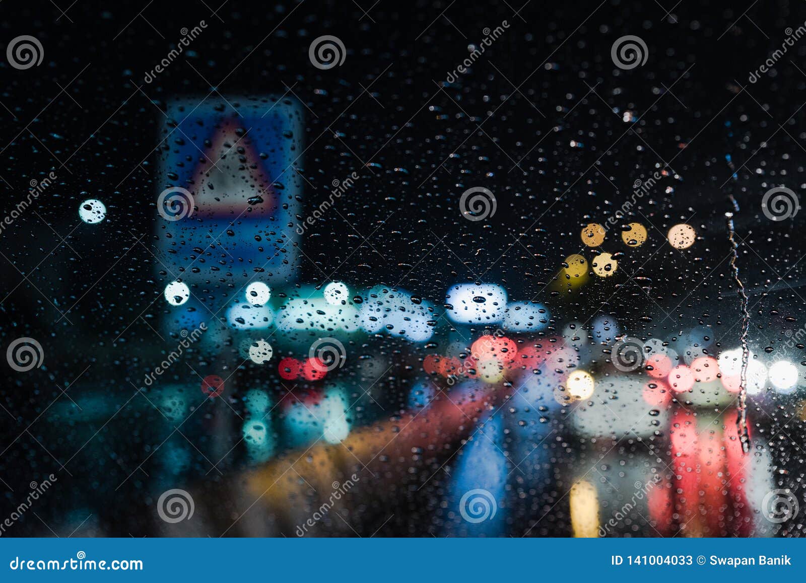 Real Life Scene on Rain from Car Windshield Stock Image - Image of ...