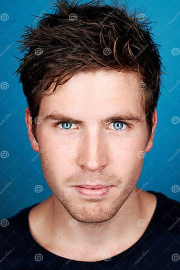 Real man face stock image. Image of masculine, serious - 33714207