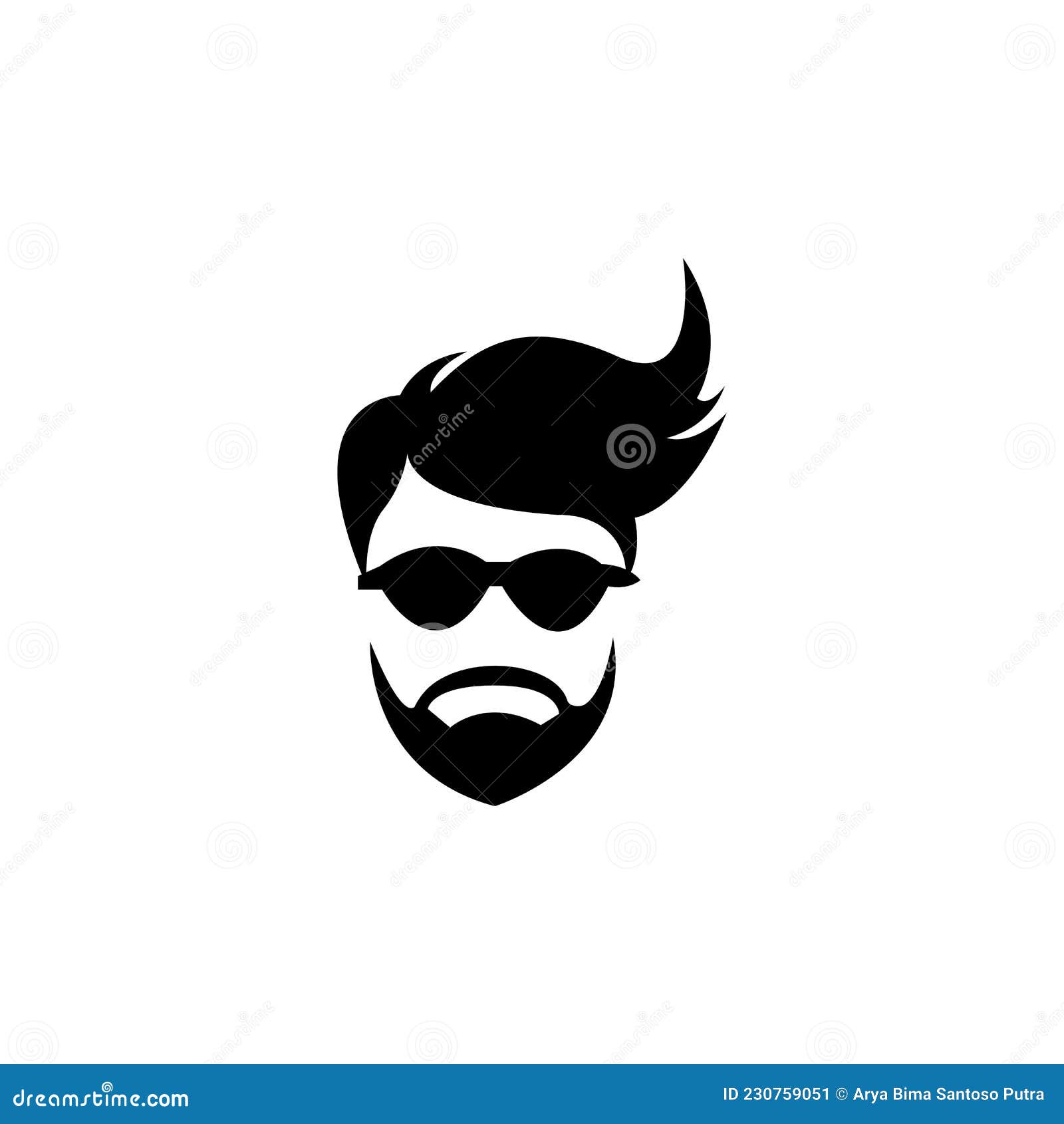 Real Man Masculine Beard Symbol Vector Logo Stock Vector - Illustration ...