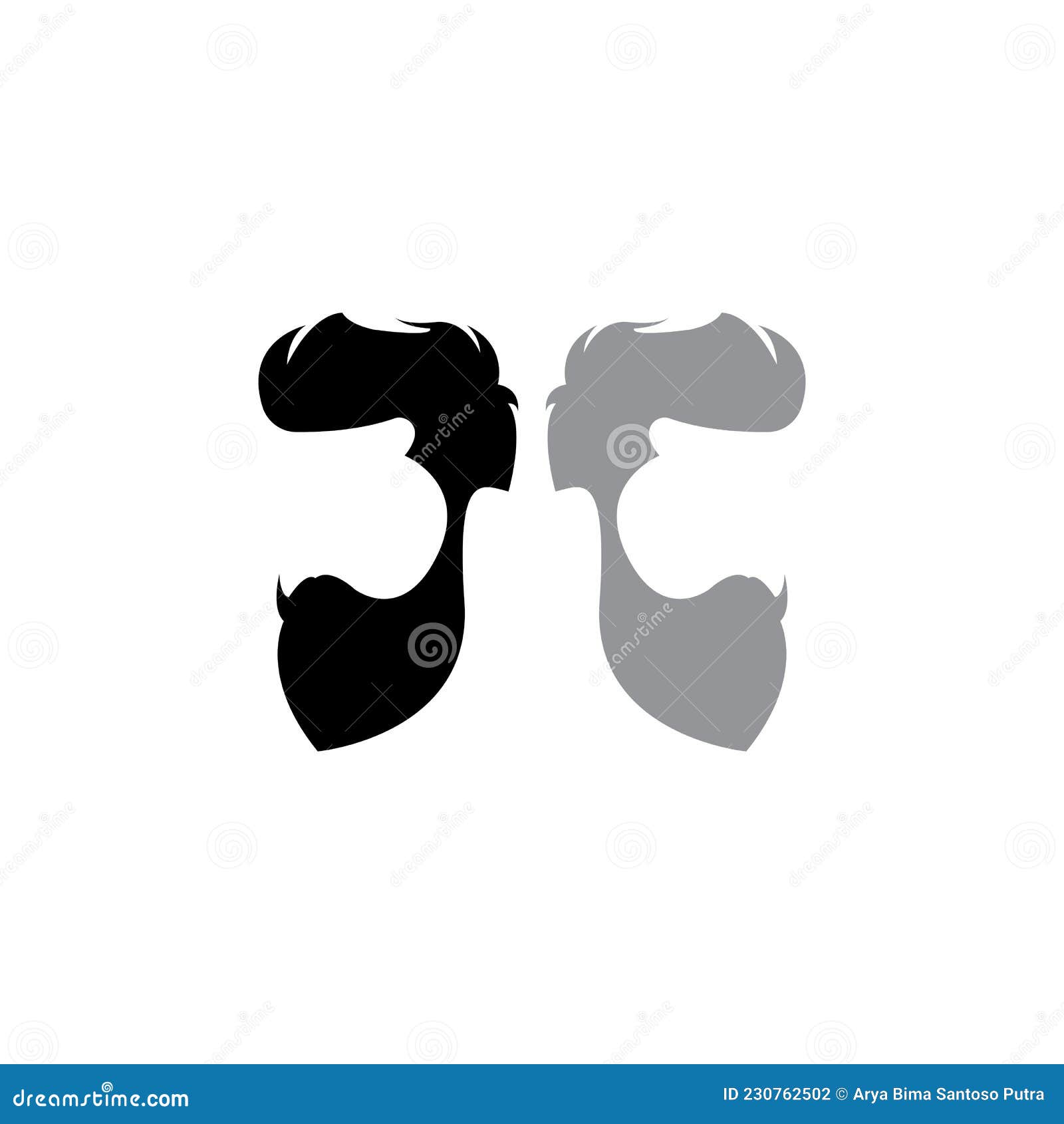 Real Man Masculine Beard Symbol Vector Logo Stock Vector - Illustration ...