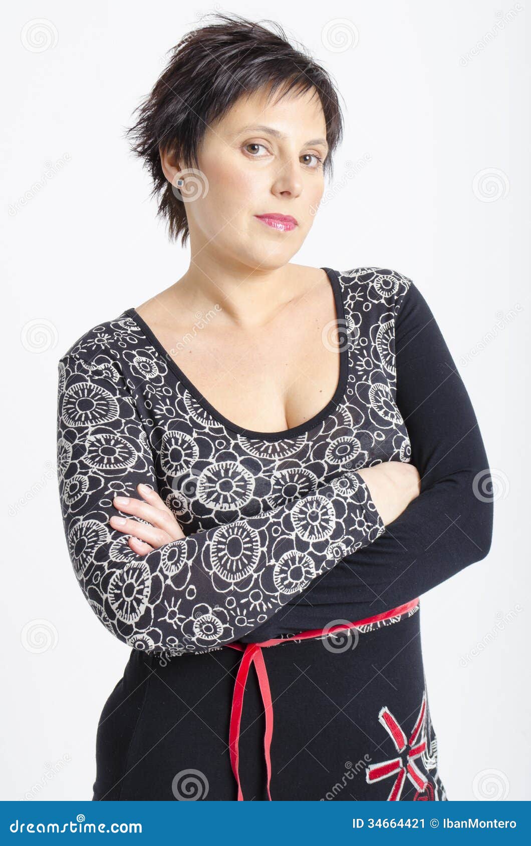 Real Middle Aged Pretty Woman Stock Image - Image of hairstyle ...