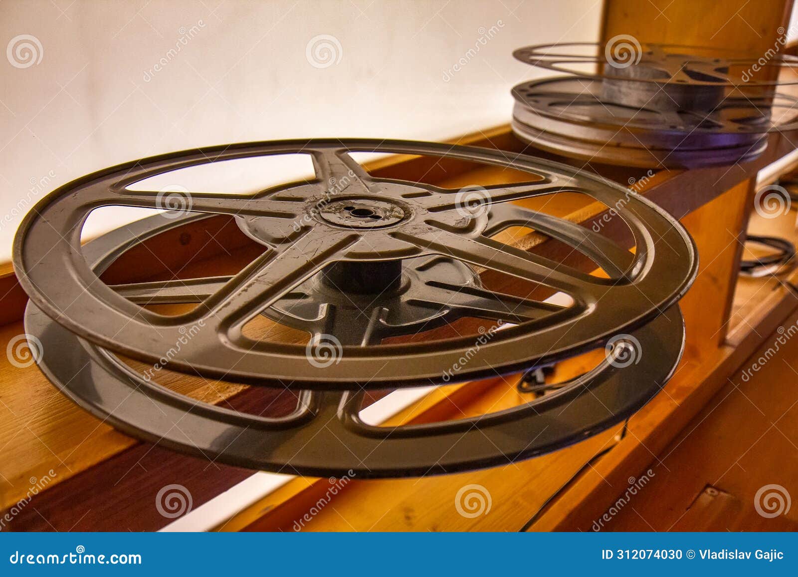 Real 35 Mm Film Projector Tape in the Old Studio Stock Photo - Image of ...