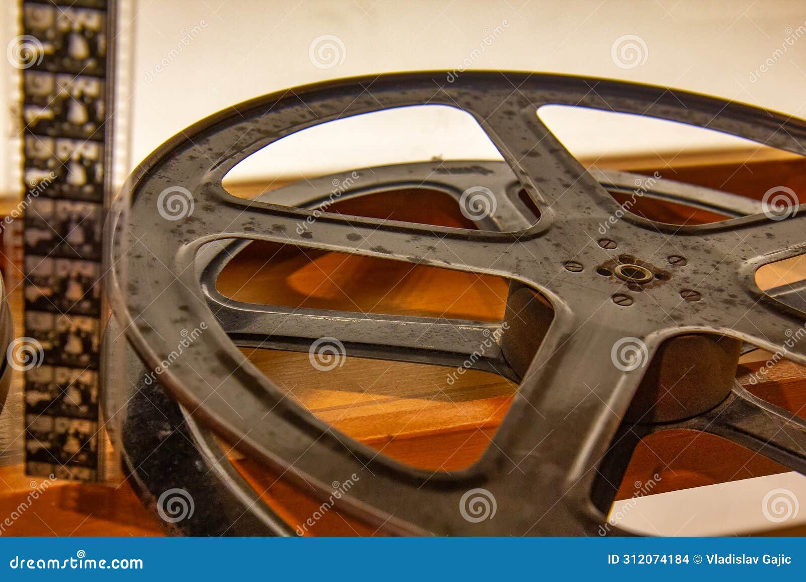 Real 35 Mm Film Projector Tape in the Old Studio Stock Photo - Image of ...