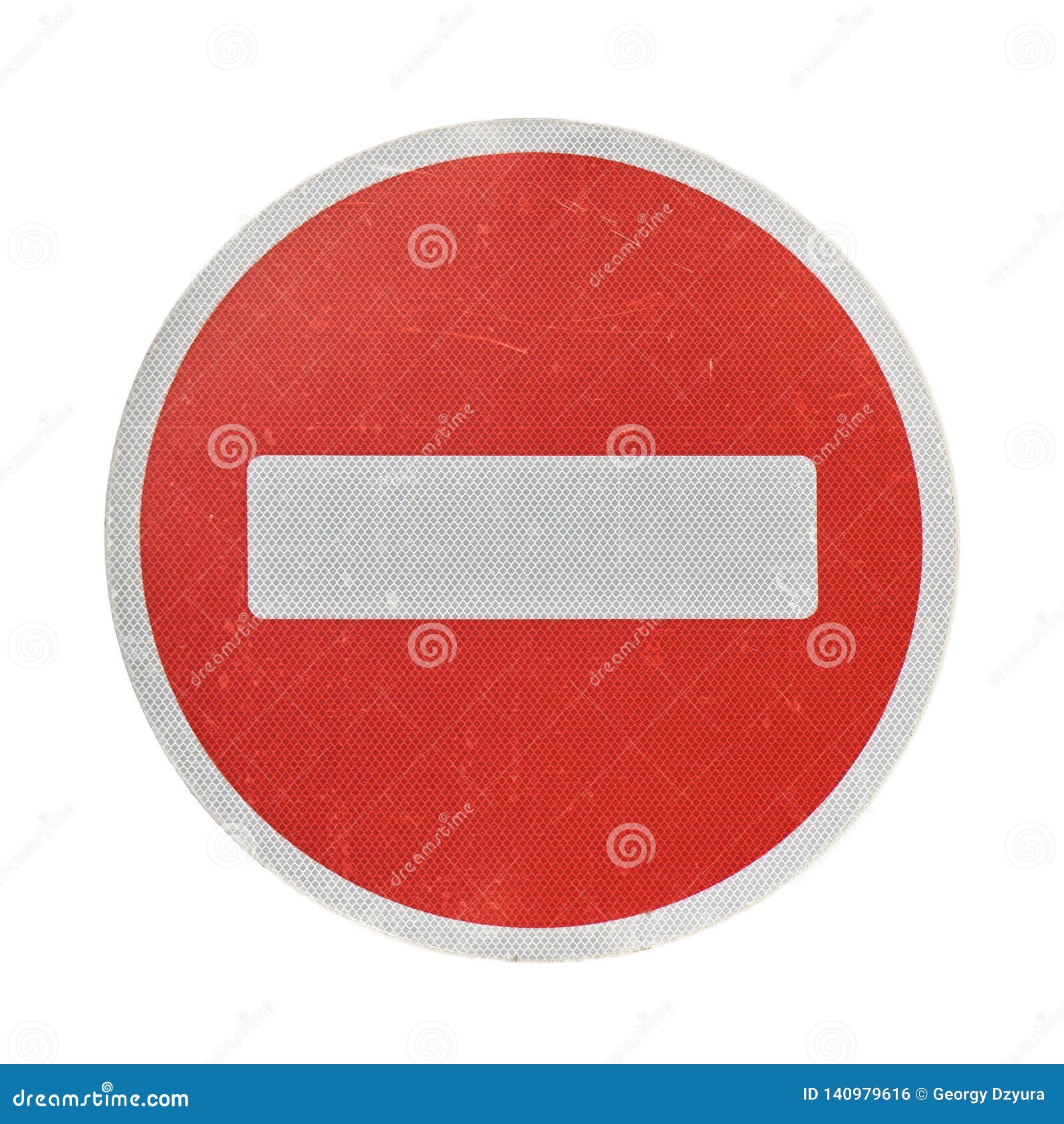 Real Modern Do Not Enter Road Sign with a Reflecting Surface Isolated ...