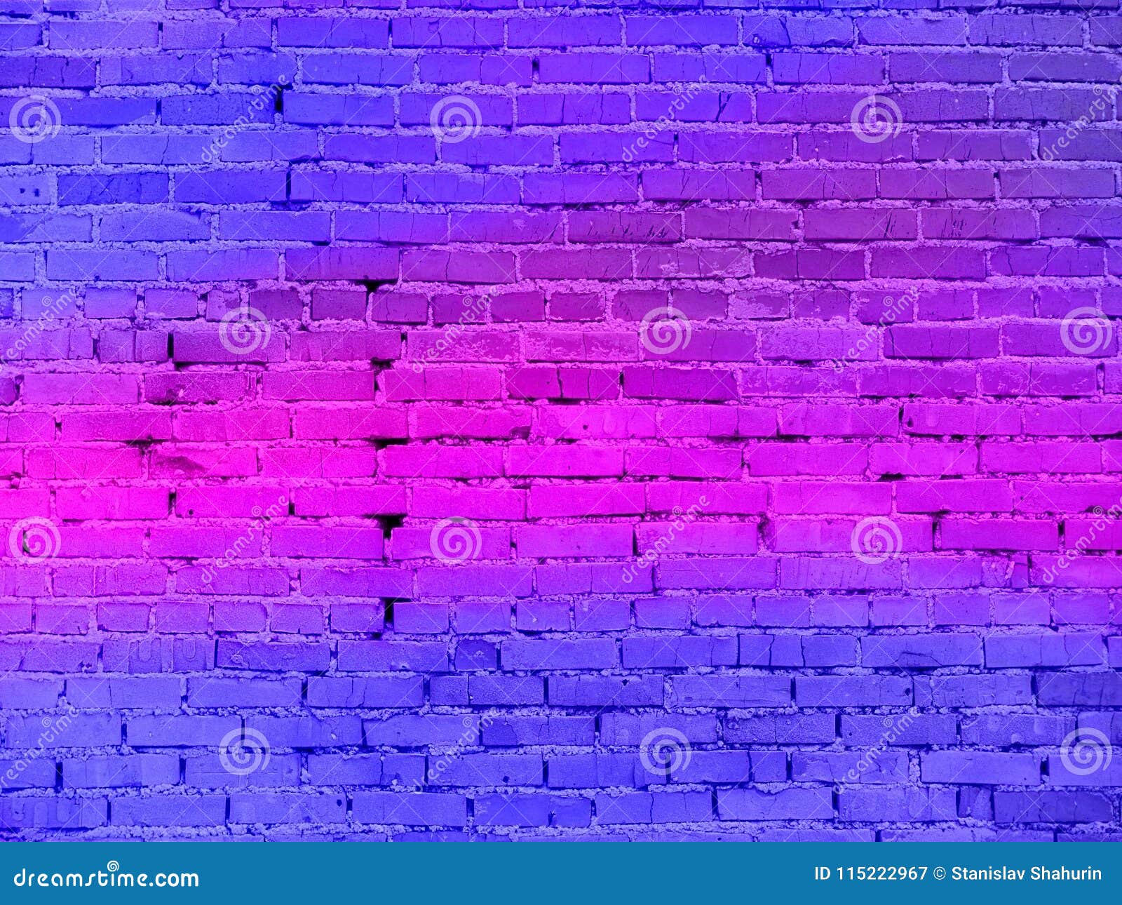 Real Neon Light on the Brick Wall Stock Image - Image of business ...