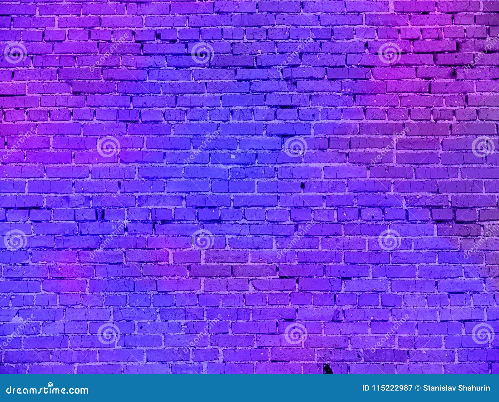 Real Neon Light on the Brick Wall Stock Image - Image of electric, dark ...