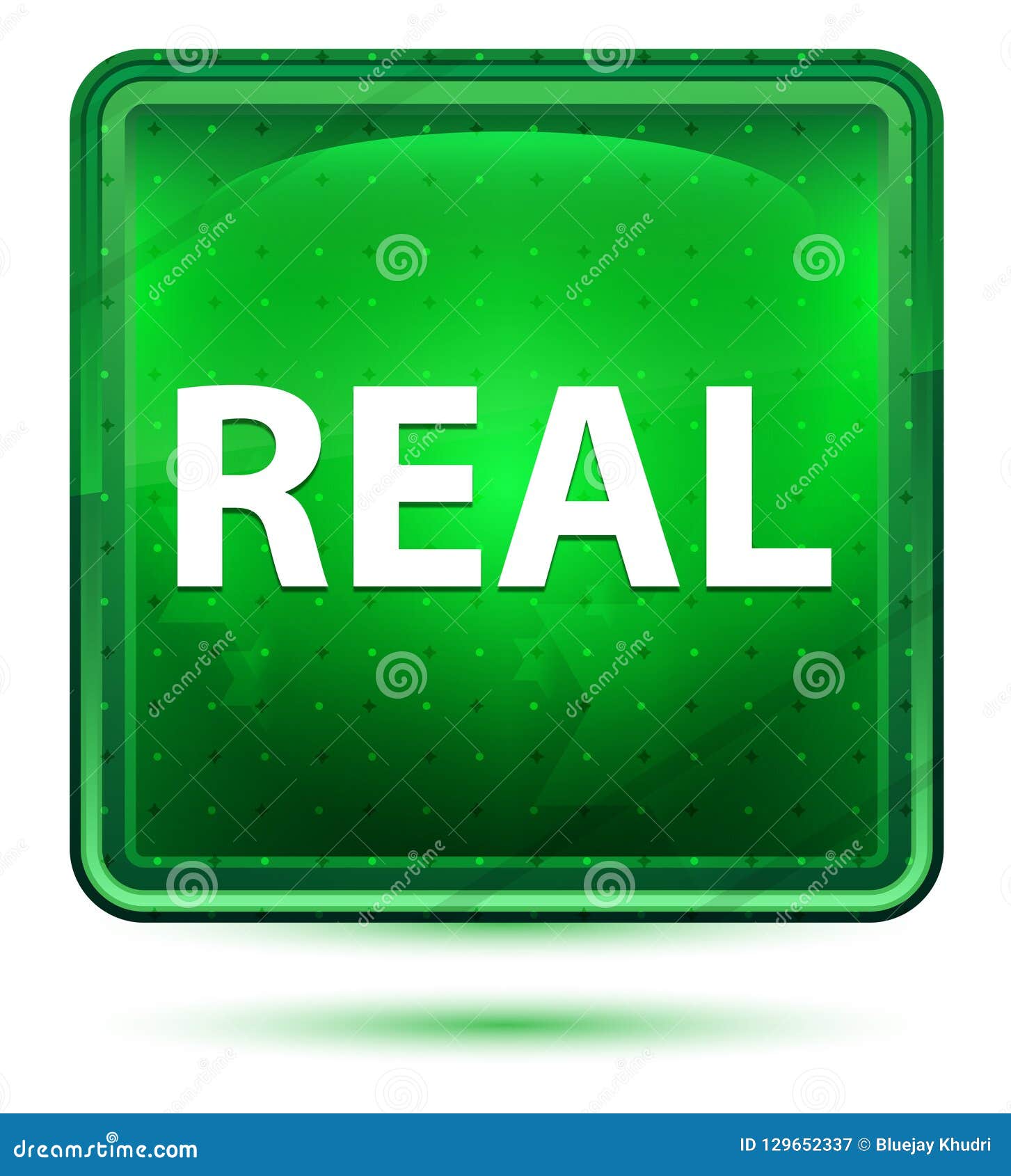 Real Neon Light Green Square Button Stock Illustration - Illustration ...