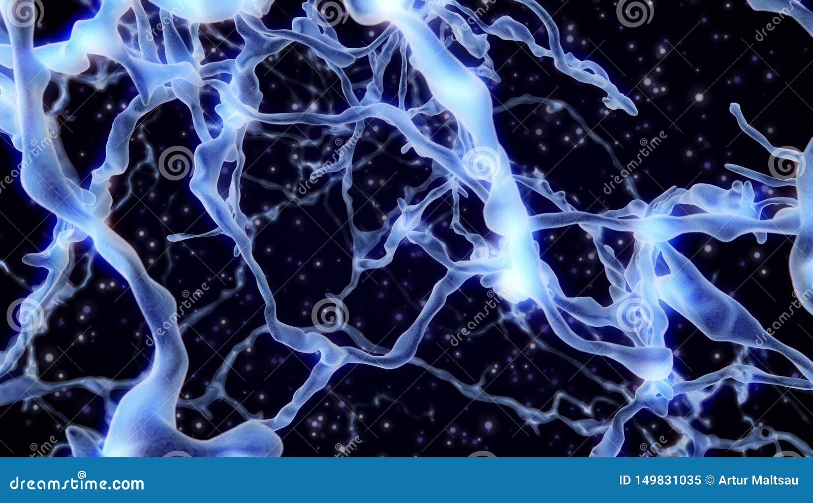 Real Neuron Network Synapse Inside the Human Brain. Neuronal and ...