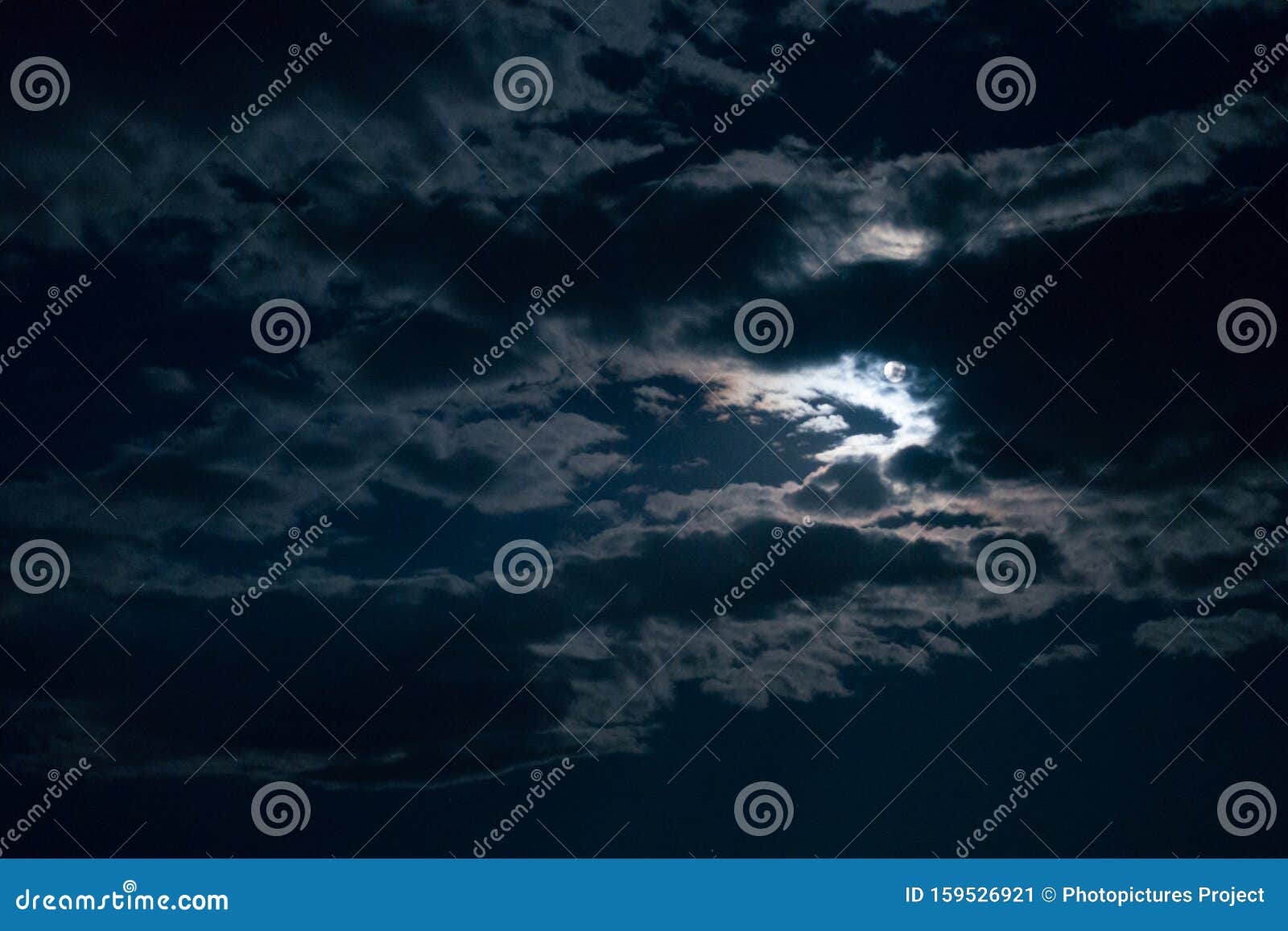 Real Night Sky with the Moon Stock Image - Image of blue, horizontal ...