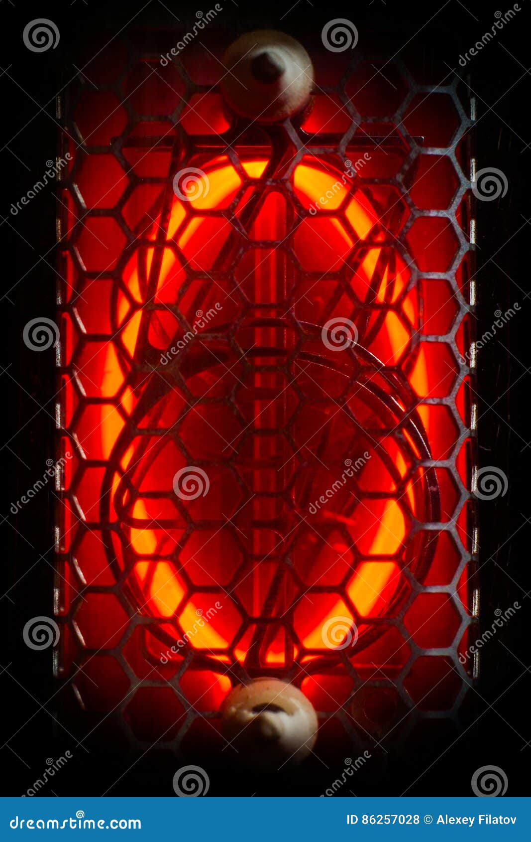 The Real Nixie Tube Indicator Of The Numbers Of Retro Style. Royalty ...