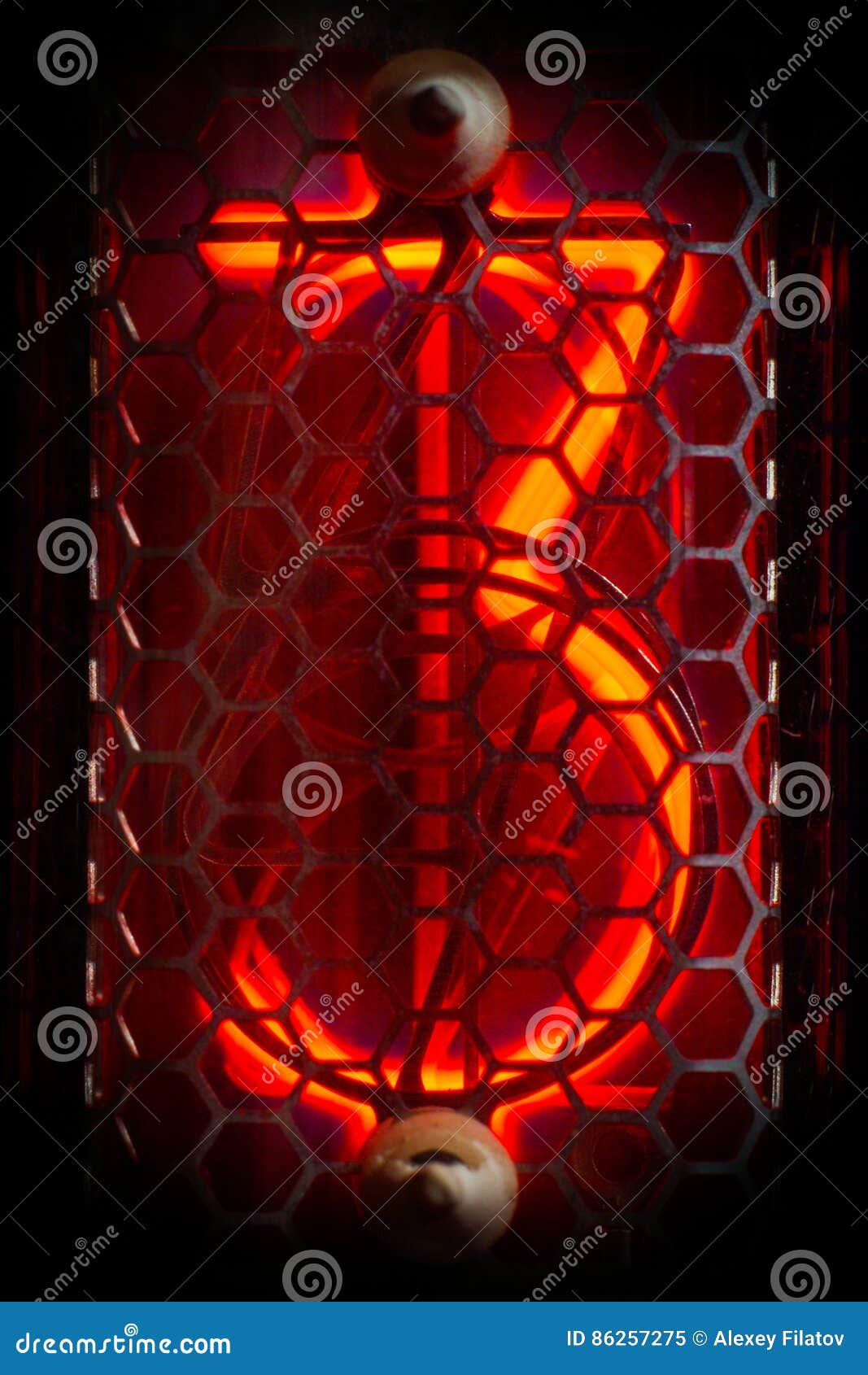 The Real Nixie Tube Indicator of the Numbers of Retro Style. Stock ...