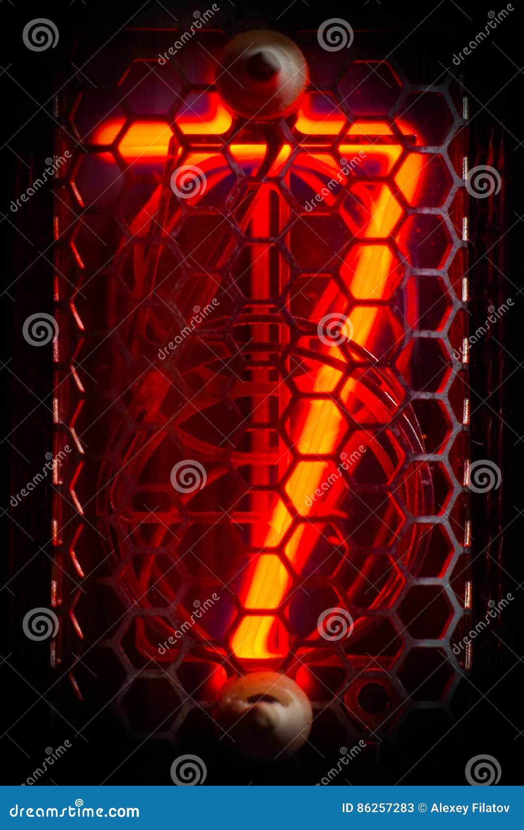 The Real Nixie Tube Indicator of the Numbers of Retro Style. Stock ...