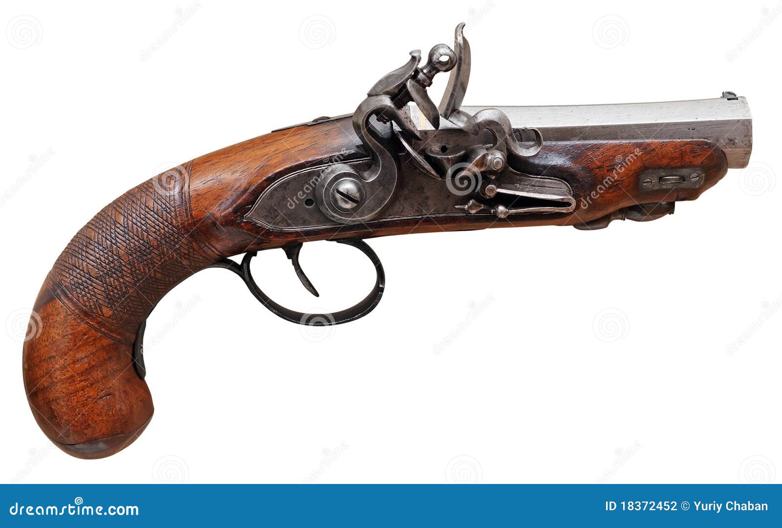 Real old flint handgun stock photo. Image of shot, flint - 18372452