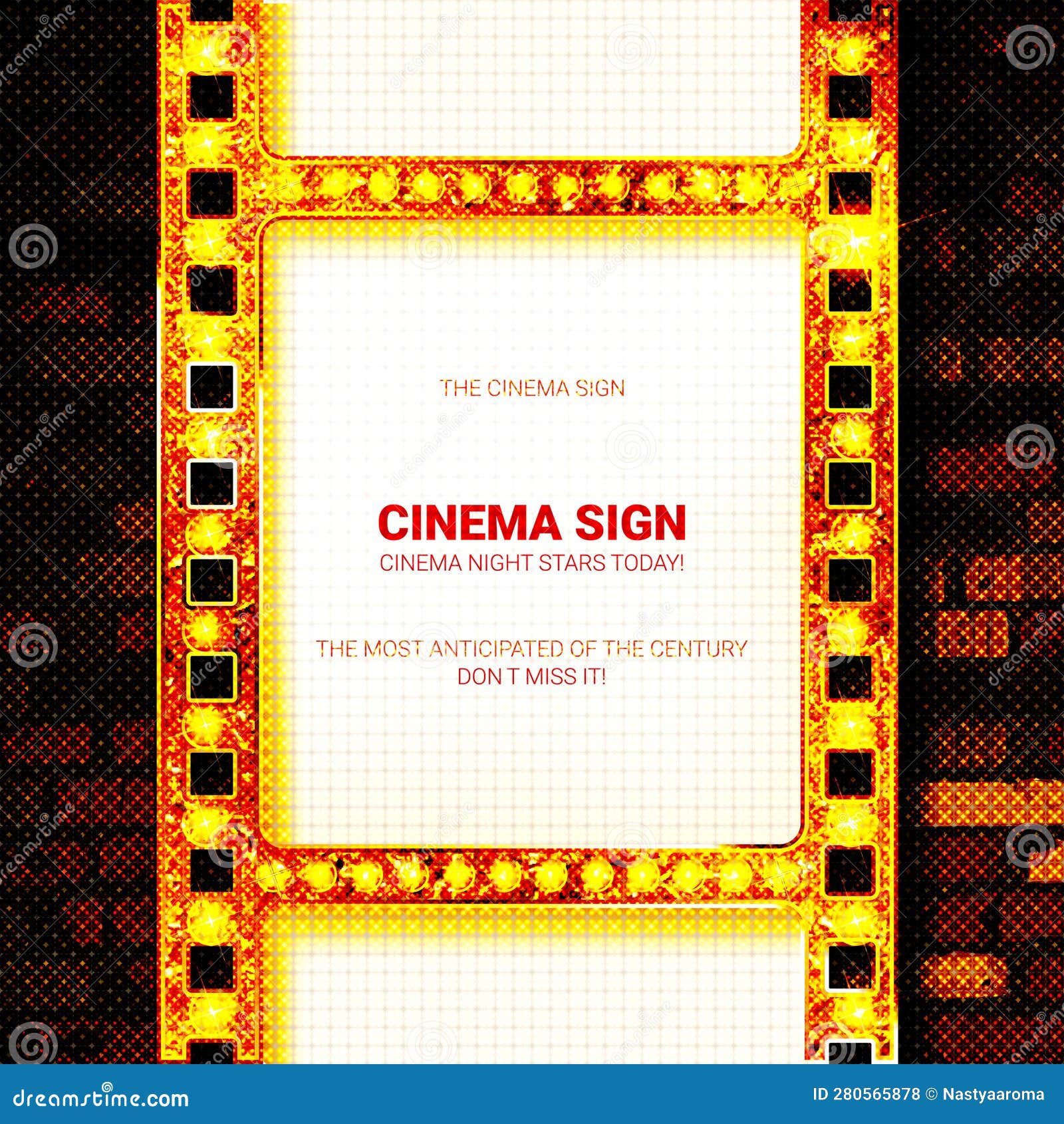 Real Film Strips In Waveform. Cinema Vector Poster Design Template. 3d ...