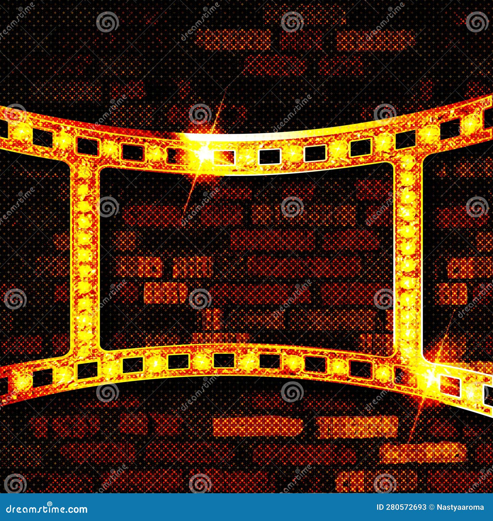 Real Film Strips In Waveform. Cinema Vector Poster Design Template. 3d ...