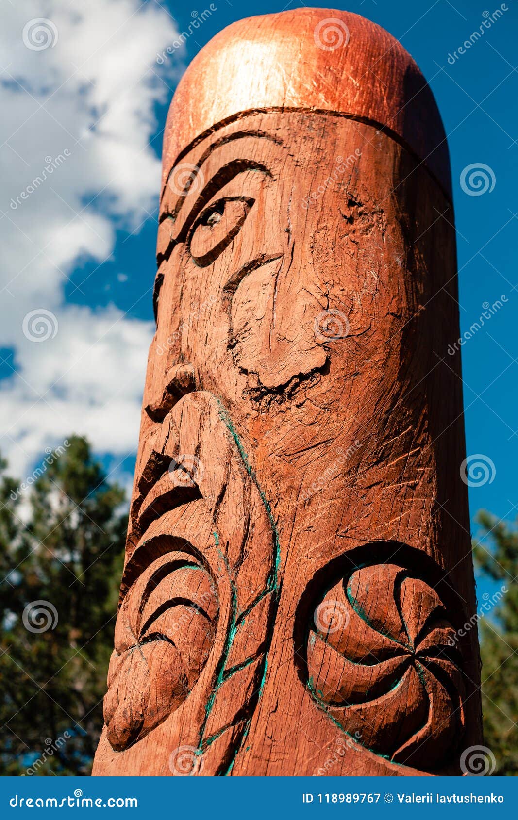 Real Pagan Altar in the Forest with Idols in Summer Light. Stock Image ...