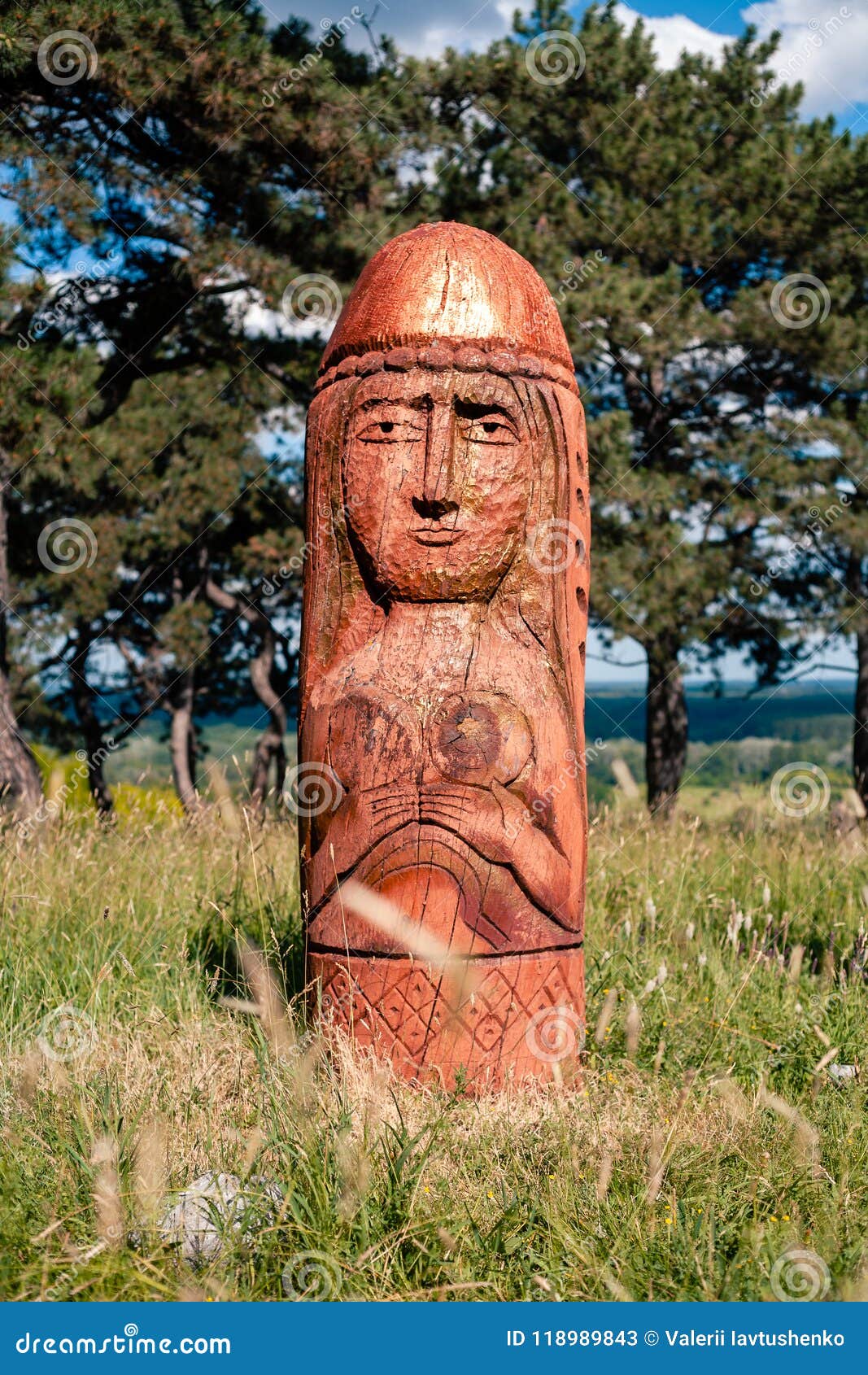 Real Pagan Altar In The Forest With Idols In Summer Light. Royalty-Free ...