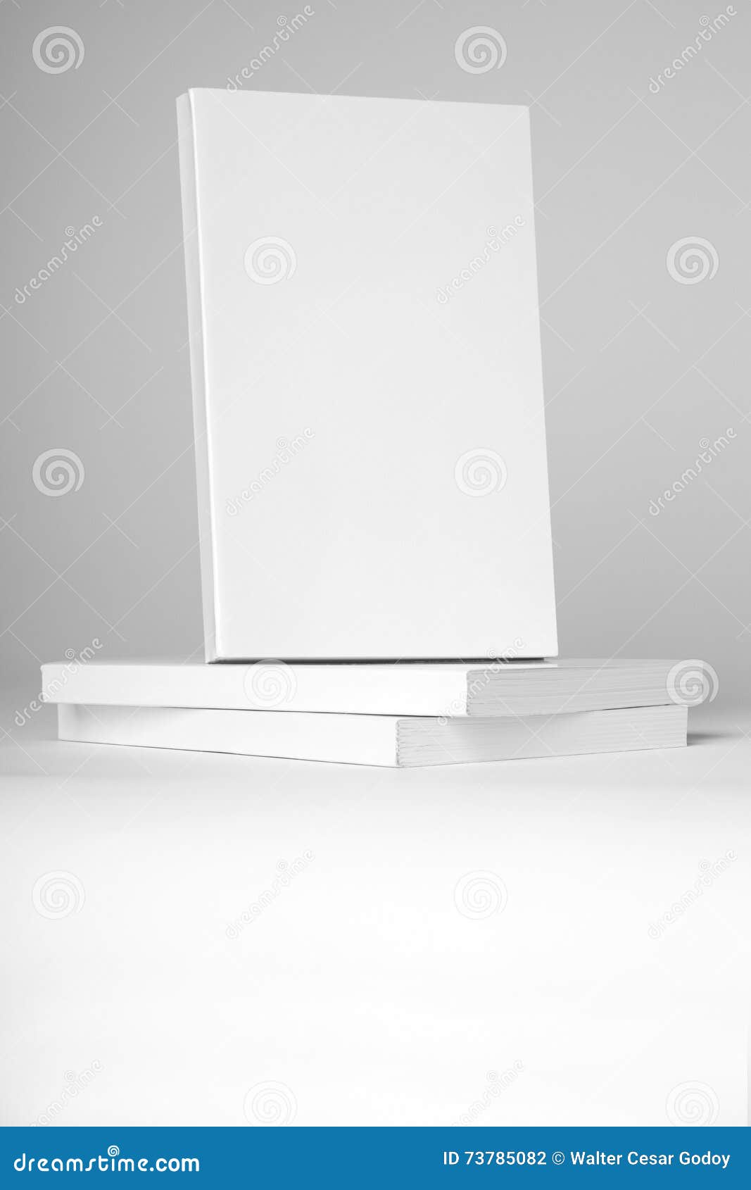 Real White Book Over a Stack of Books Stock Photo - Image of brochure ...