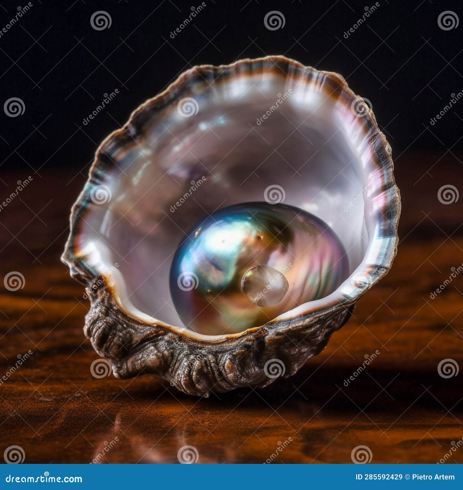 A Real Pearl in a Shell, Generative AI Stock Illustration ...