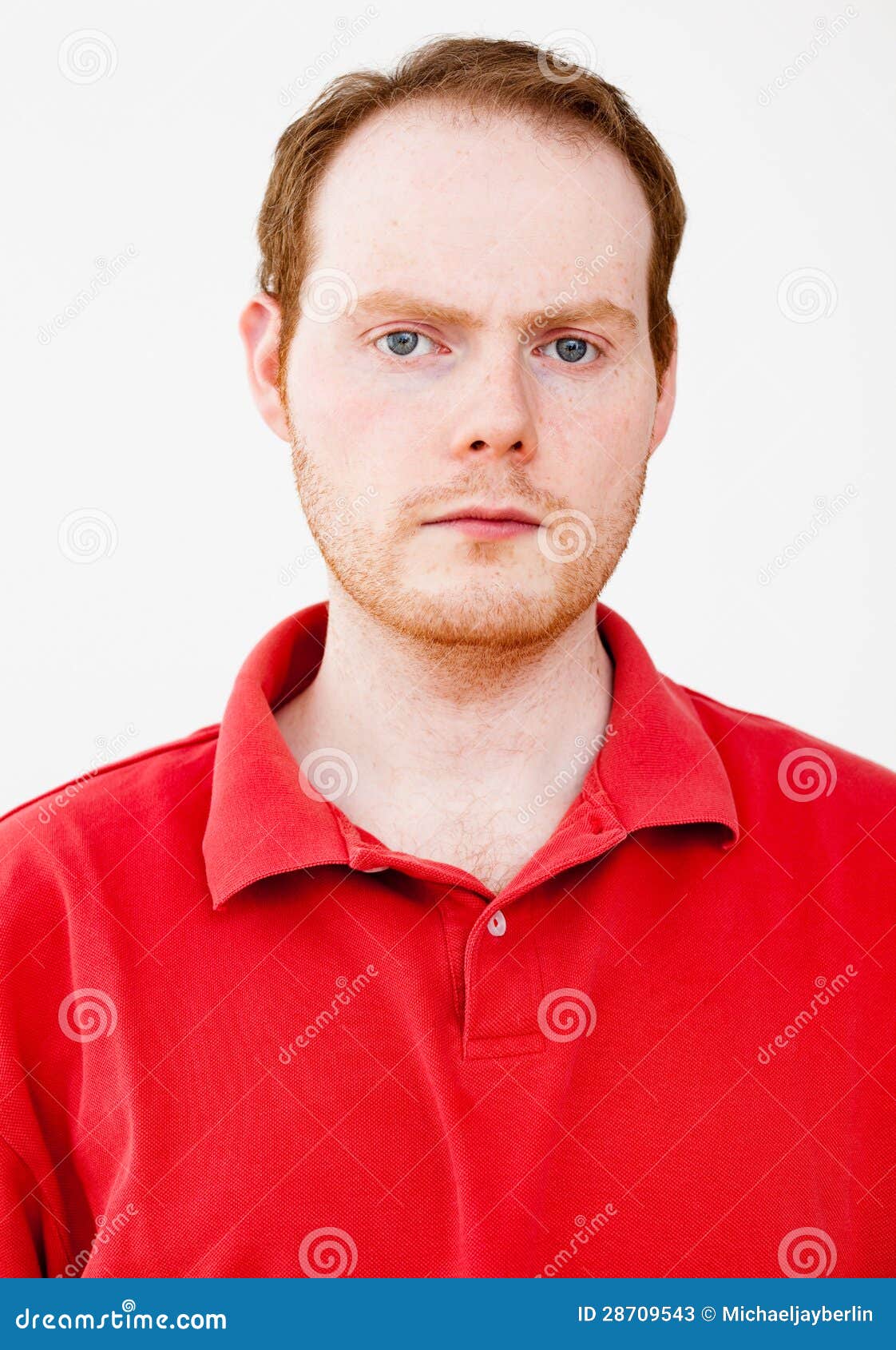 Real People Portrait: Serious Red-haired Man Stock Image - Image of ...