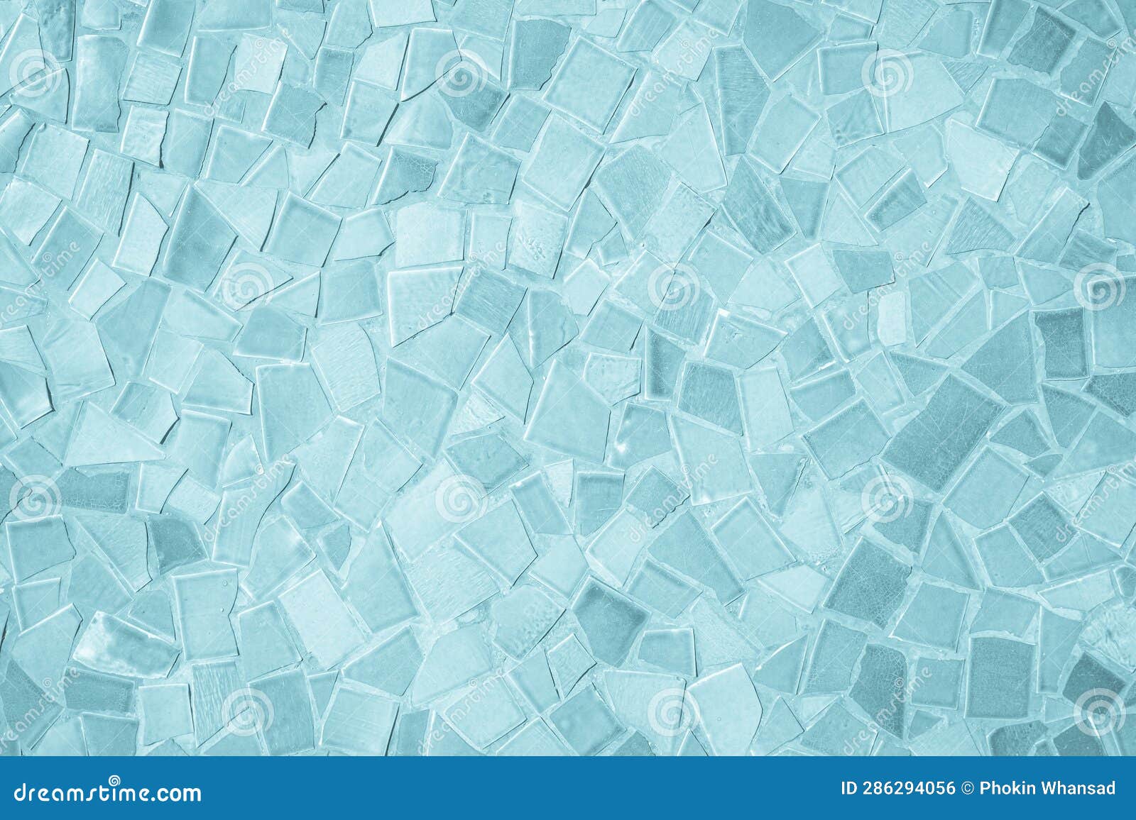 Real Photo of Broken Tiles Mosaic. High-resolution Blue Tile Floor ...