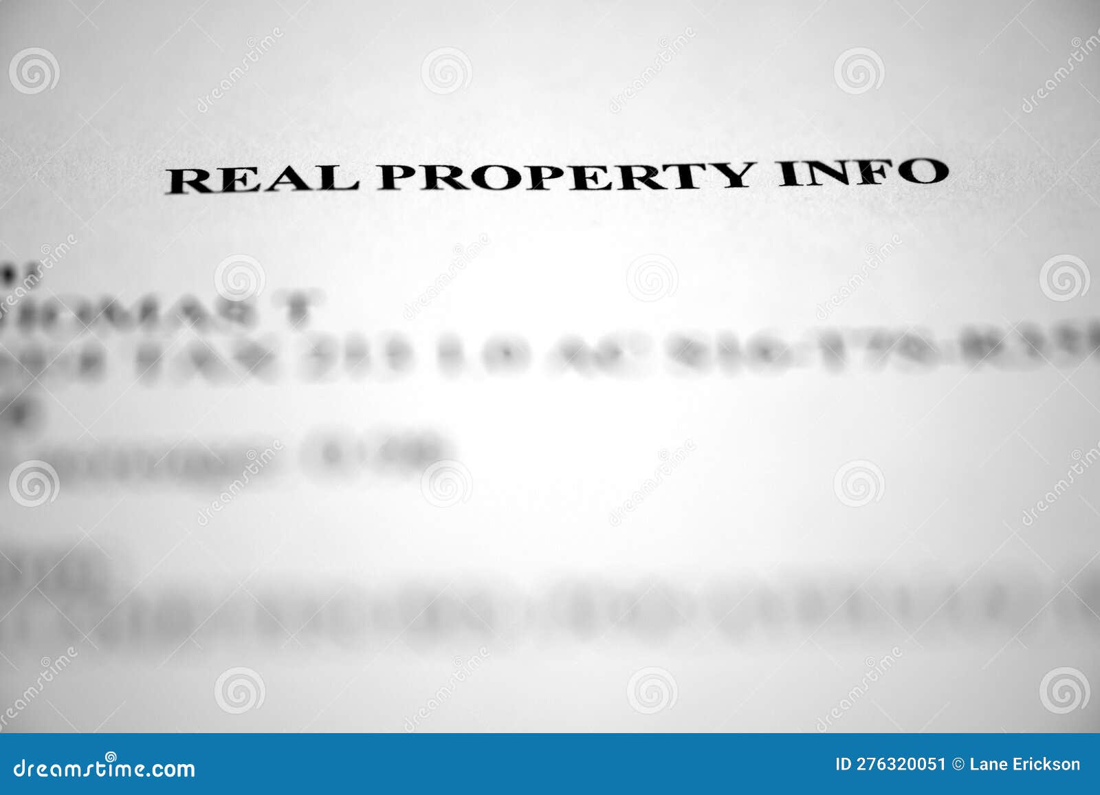 Real Property Info Document Deed for Real Estate Land Stock Image ...