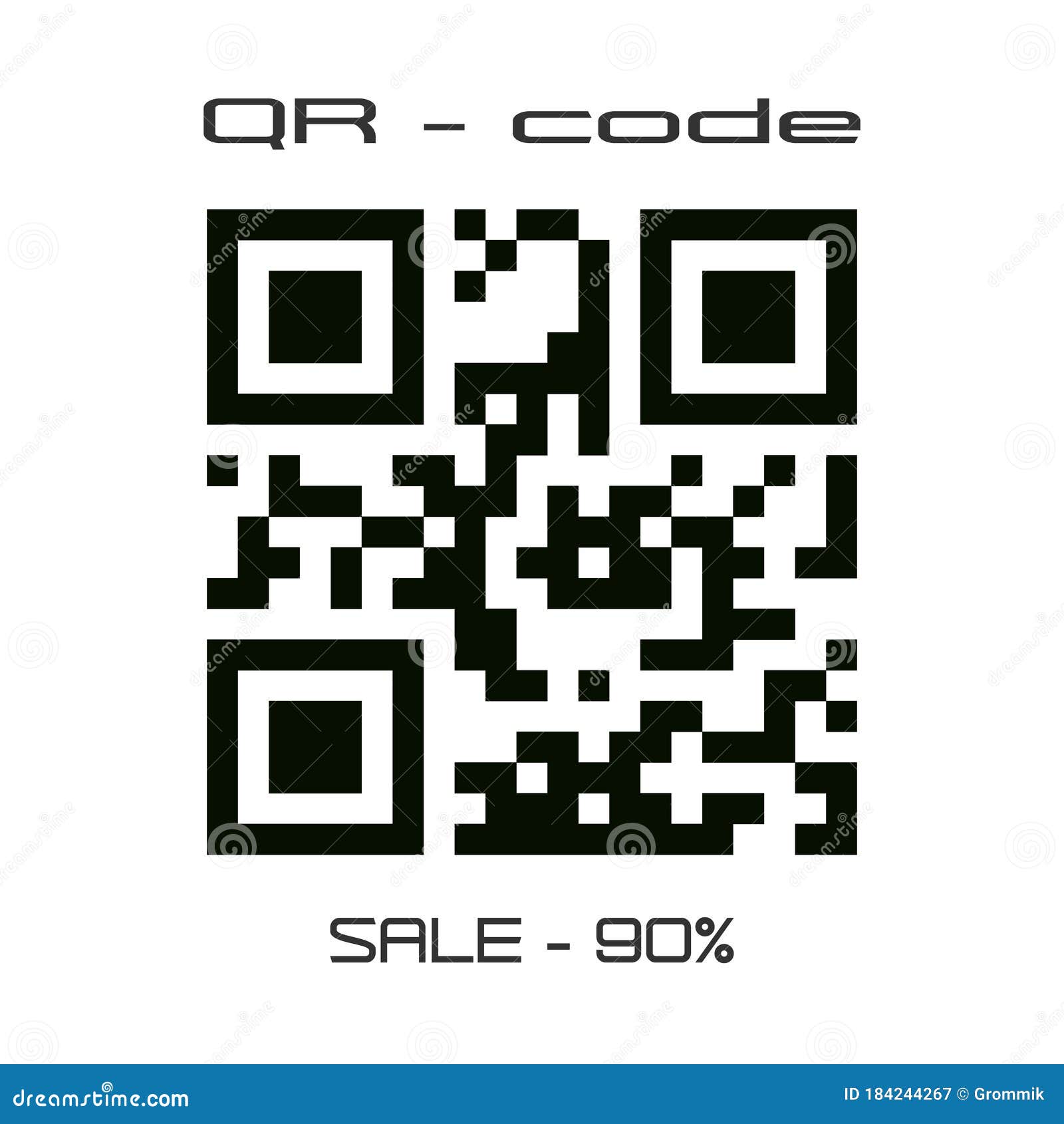 Real QR Code Sale - 90 Percent. Logo, Sticker for a Store, Website, or ...