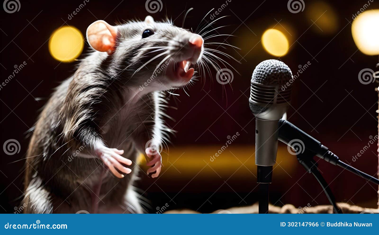 Real Rat Karaoke in the Stage Stock Illustration - Illustration of real ...