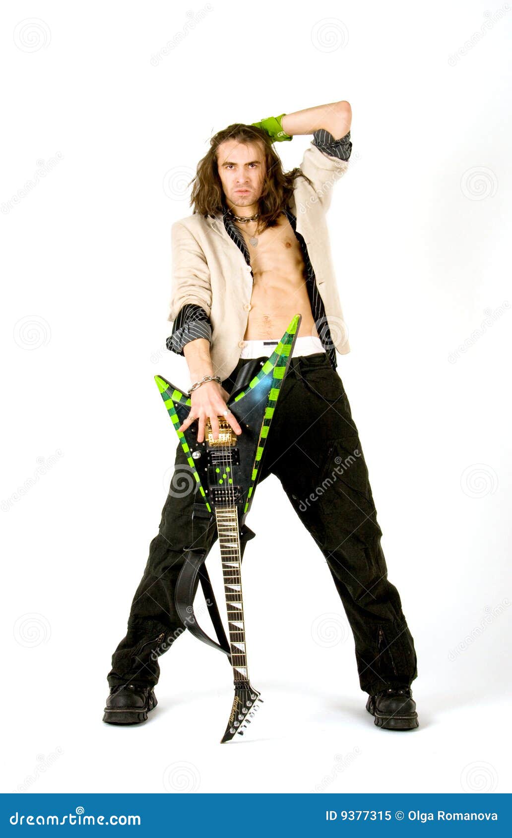 The real rock star stock image. Image of instrument, green - 9377315