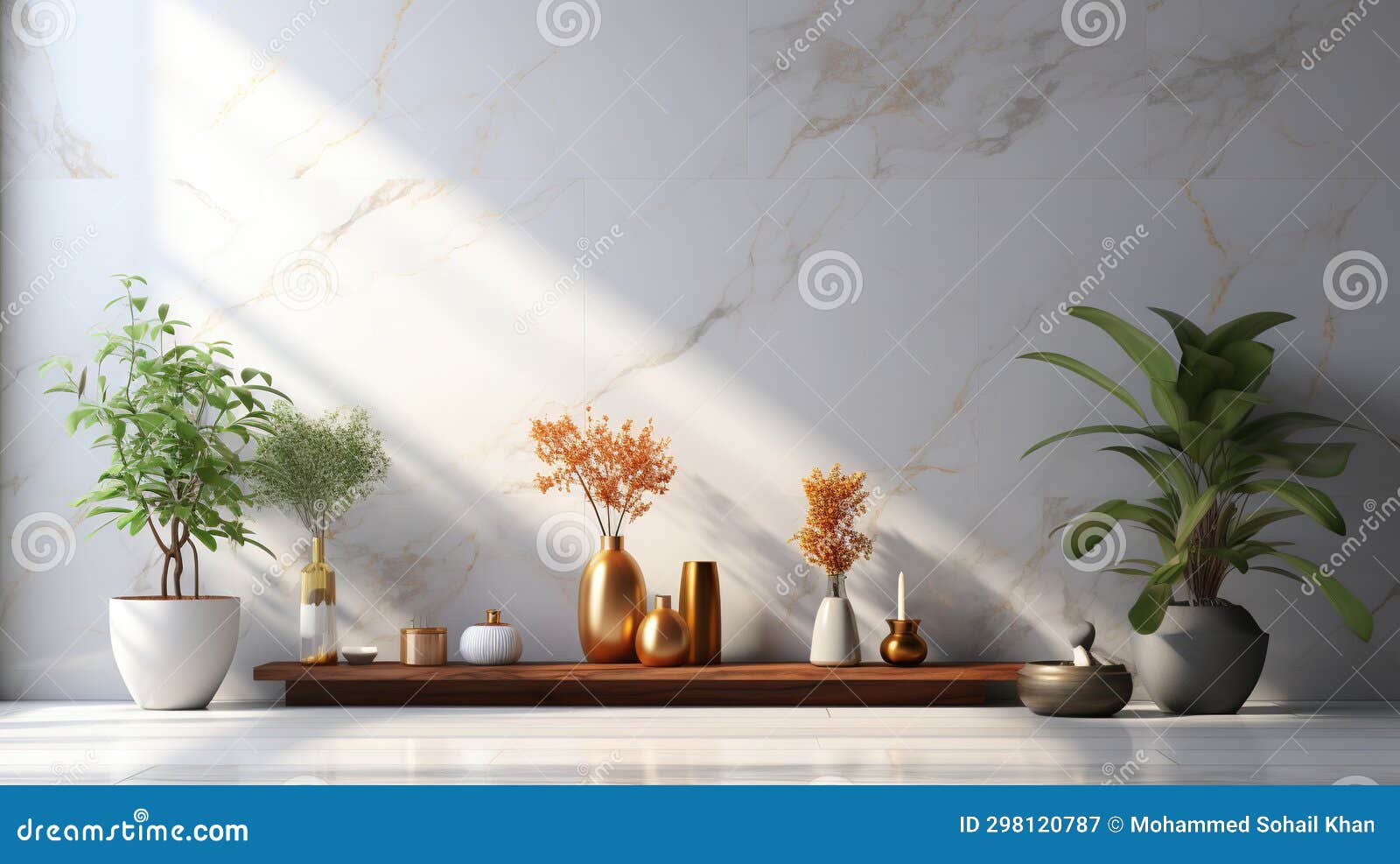Real Room Blank Empty Wall Behind Console Table Artistic Background ...
