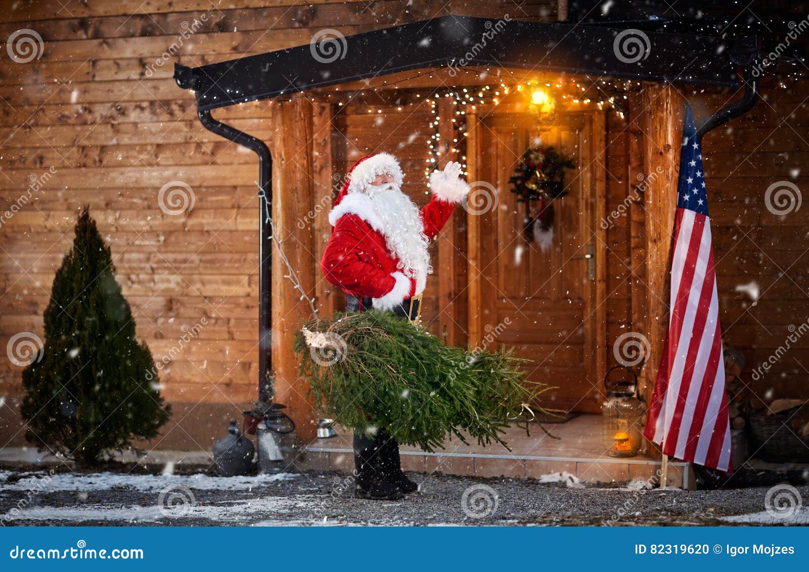 Real Santa Claus Gesturing Hello Stock Photo - Image of nicholas, beard ...