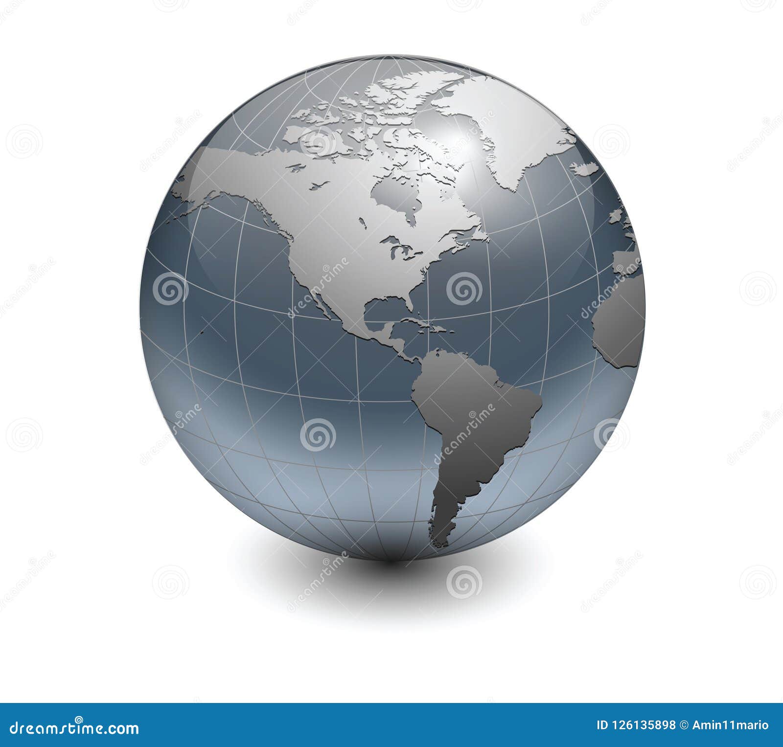 Real silver globe stock vector. Illustration of country - 126135898
