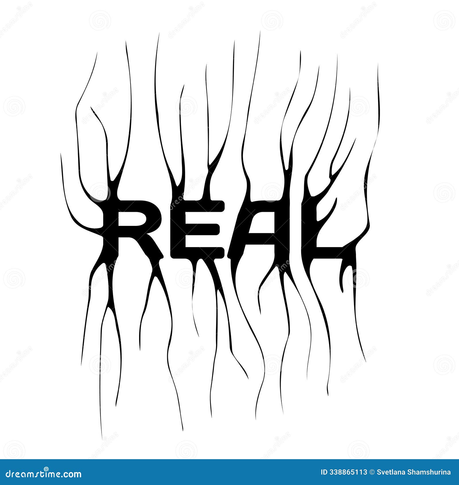 Real- Slogan Tee Print Design with Distorted Typography and a Modern ...