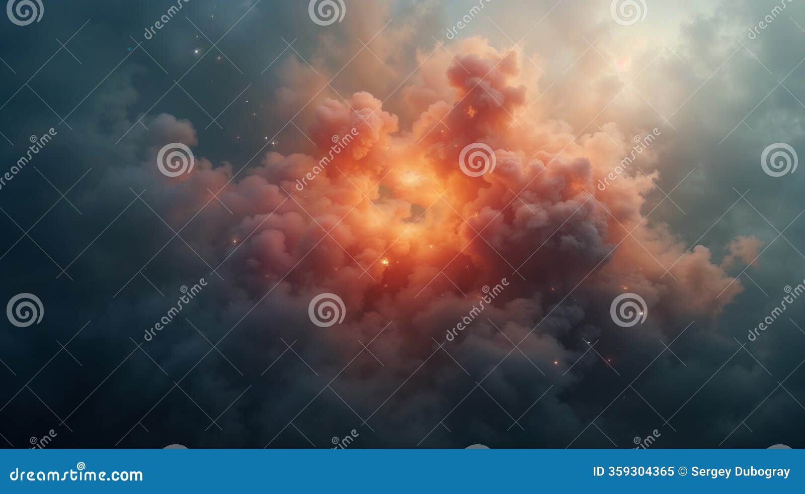 Real Smoke Exploding Outwards with Center Space Stock Illustration ...