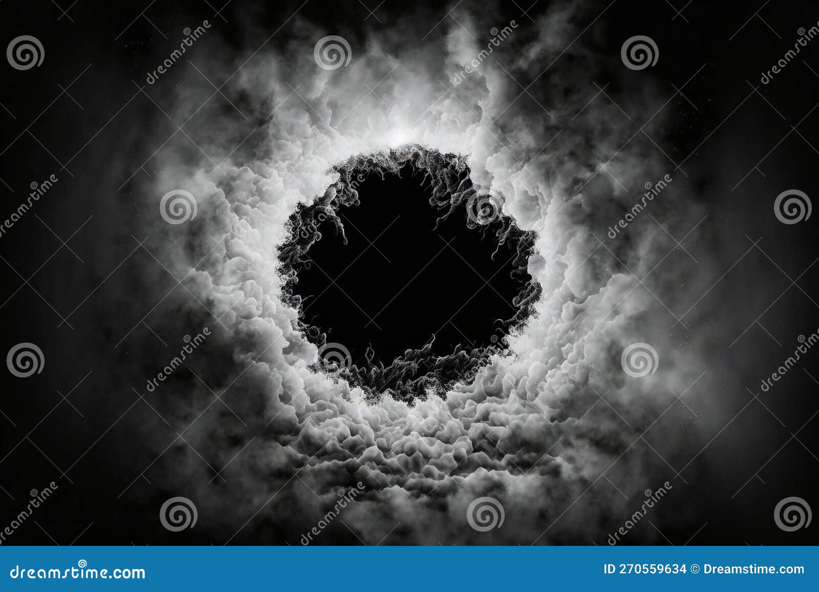 Real Smoke Exploding Outwards With Center Space Stock Photo ...